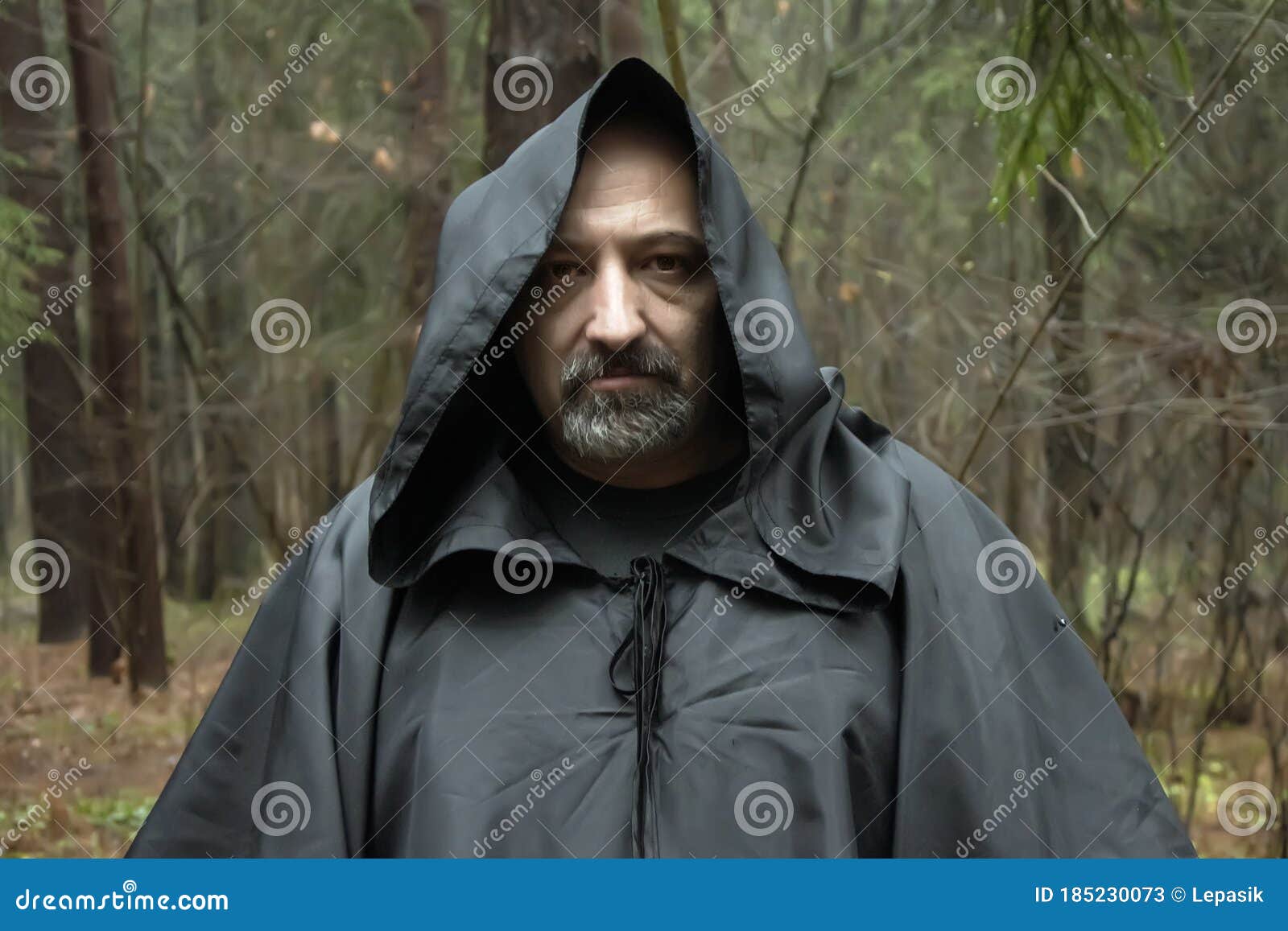 Portrait Of A Monk In A Black Cassock, With A Rosary Royalty-Free Stock ...