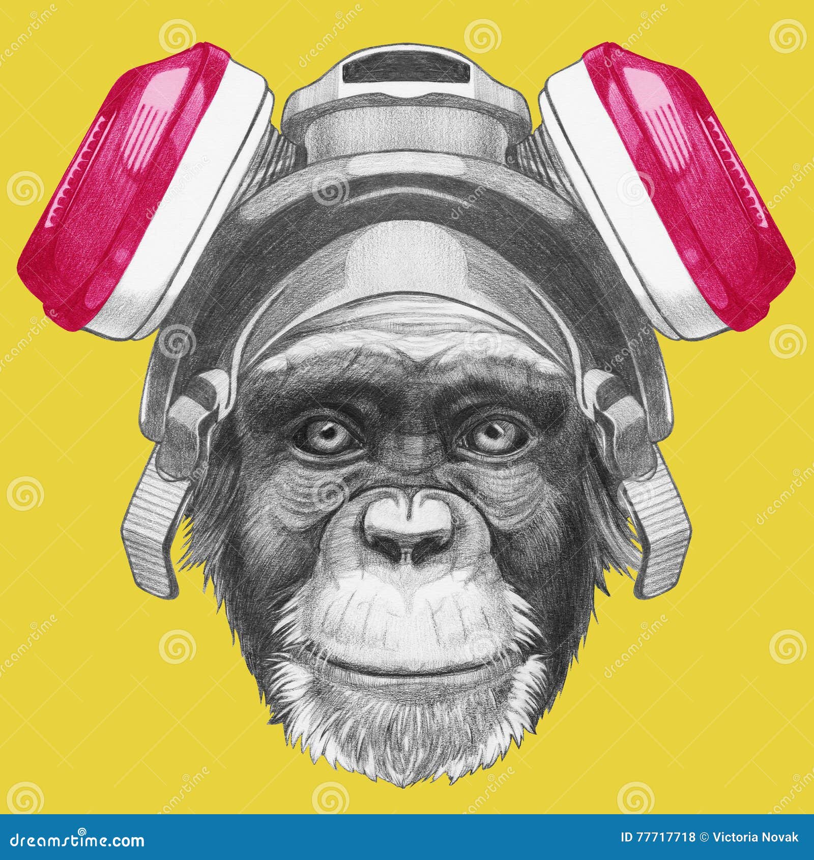 Portrait of Monkey with Gas Mask. Stock Illustration - Illustration of ...