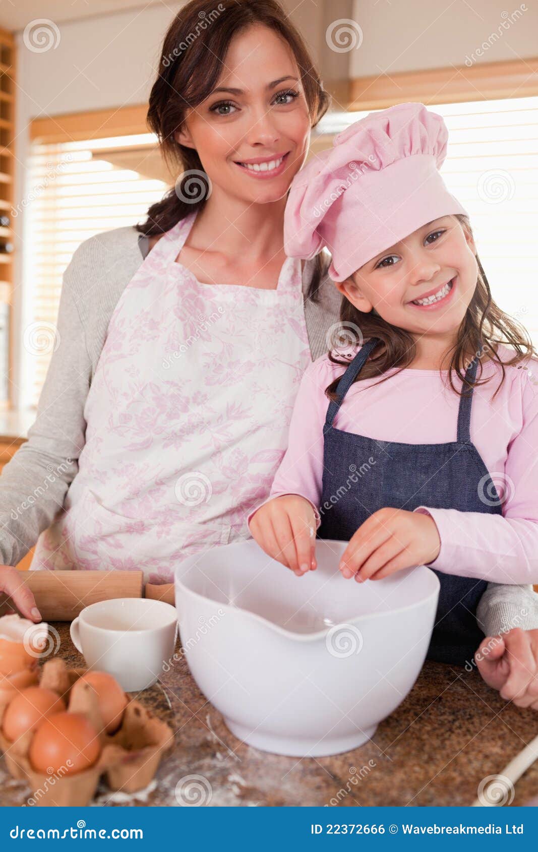 Portrait of a Mother Baking with Her Daughter Stock Photo - Image of ...