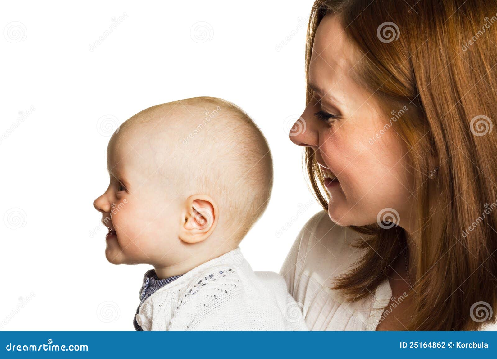 Portrait Of Mother And Child In Profile Stock Photo - Image of ...
