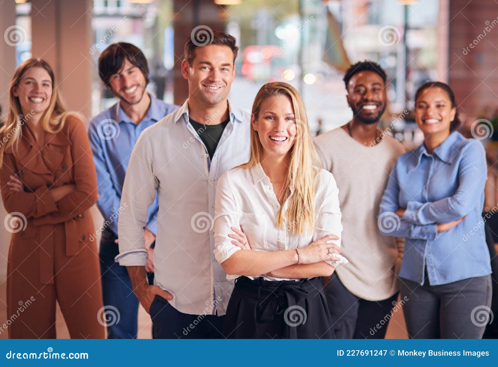 Portrait Of Multi Cultural Business Team In Modern Multi Cultural