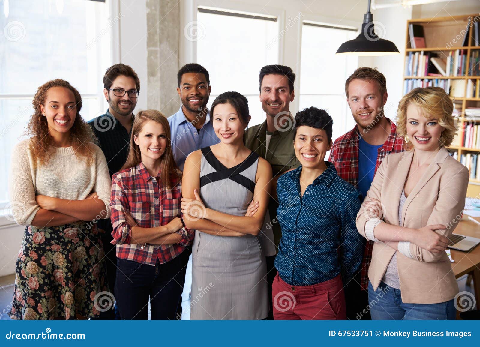 Portrait of Multi-Cultural Business Team in Office Stock Image - Image ...