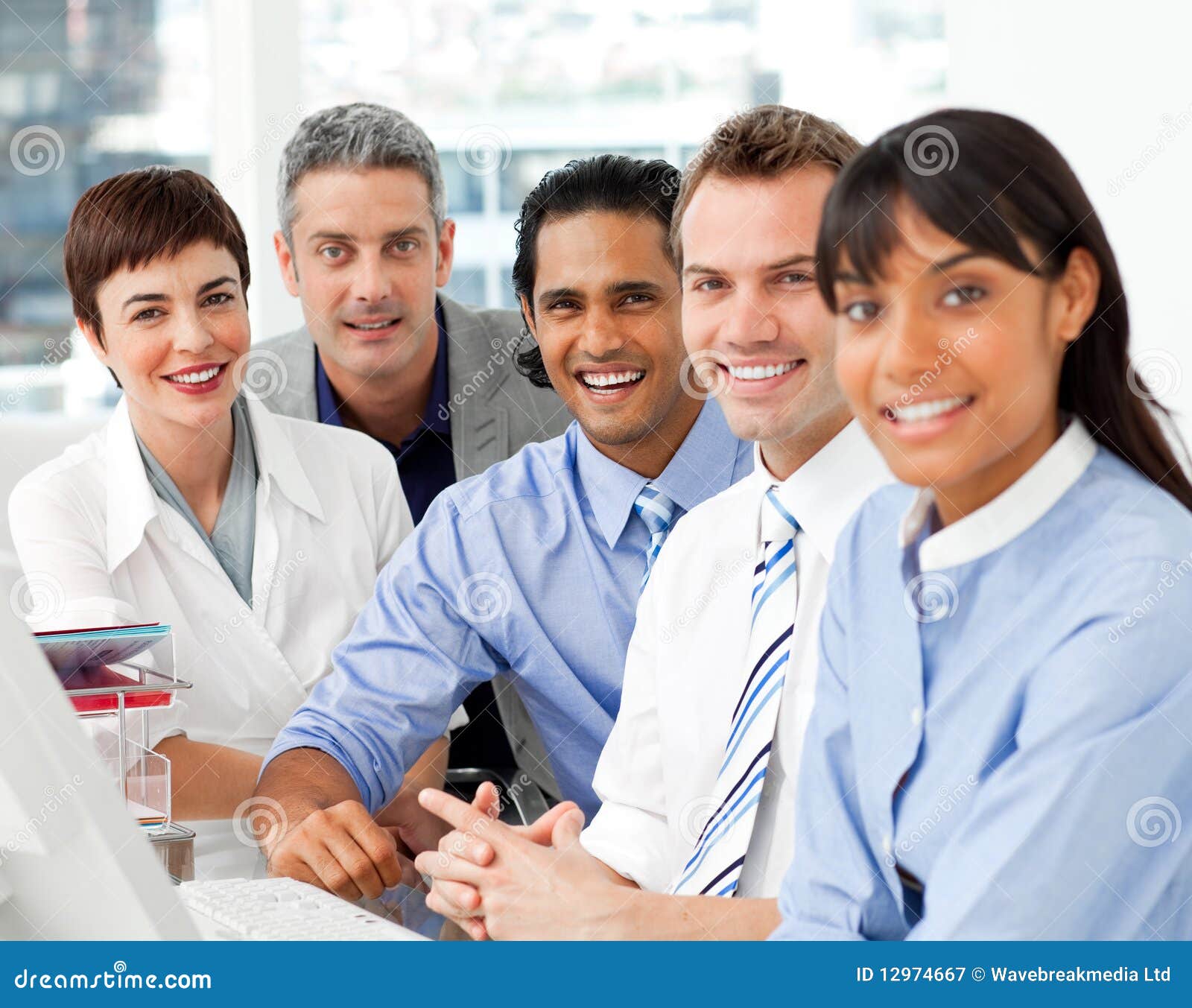 Portrait of Multi-ethnic Business Team at Work Stock Image - Image of ...
