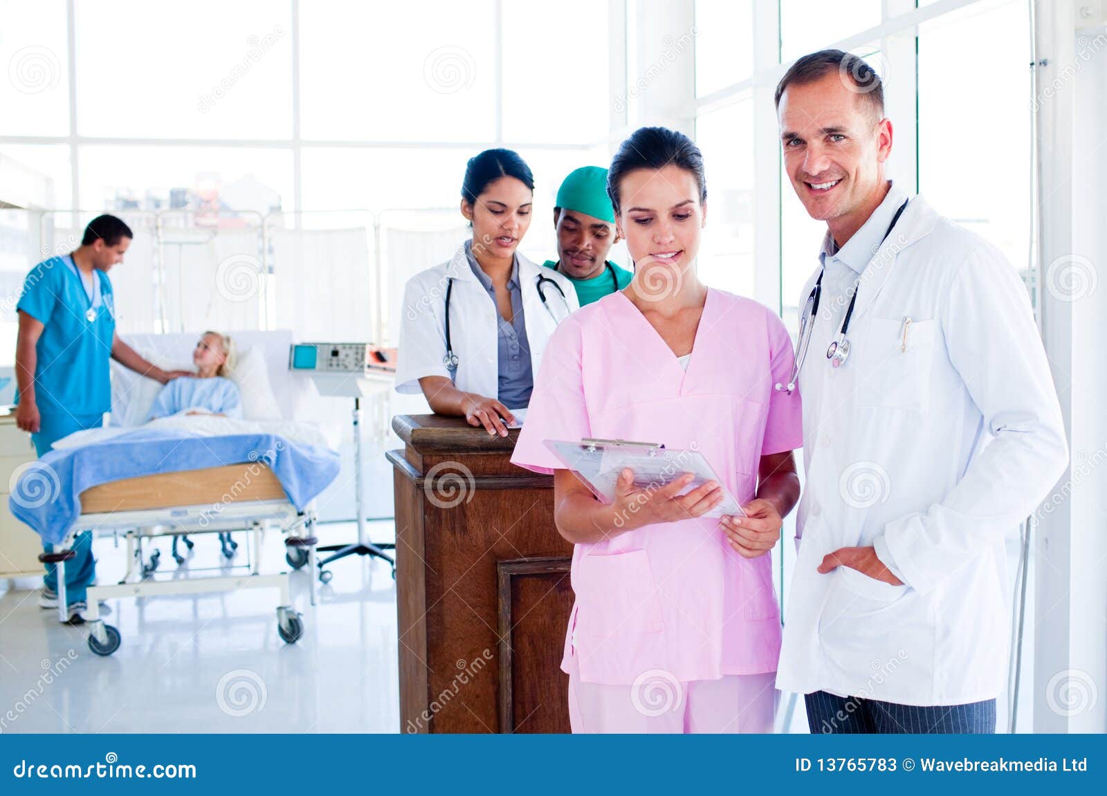Portrait of a Multi-ethnic Medical Team at Work Stock Image - Image of ...