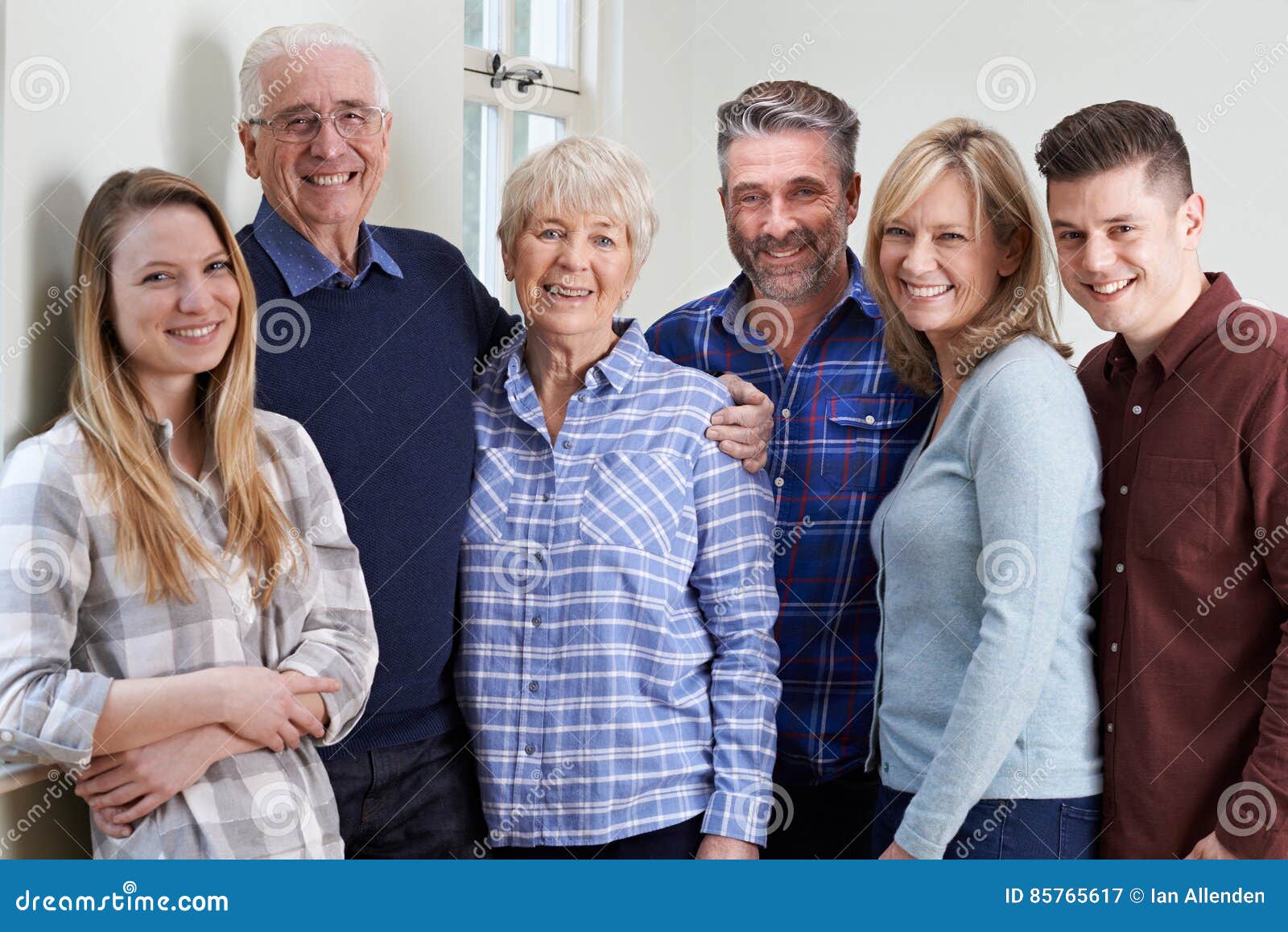 Portrait of Multi Generation Family at Home Stock Image - Image of ...