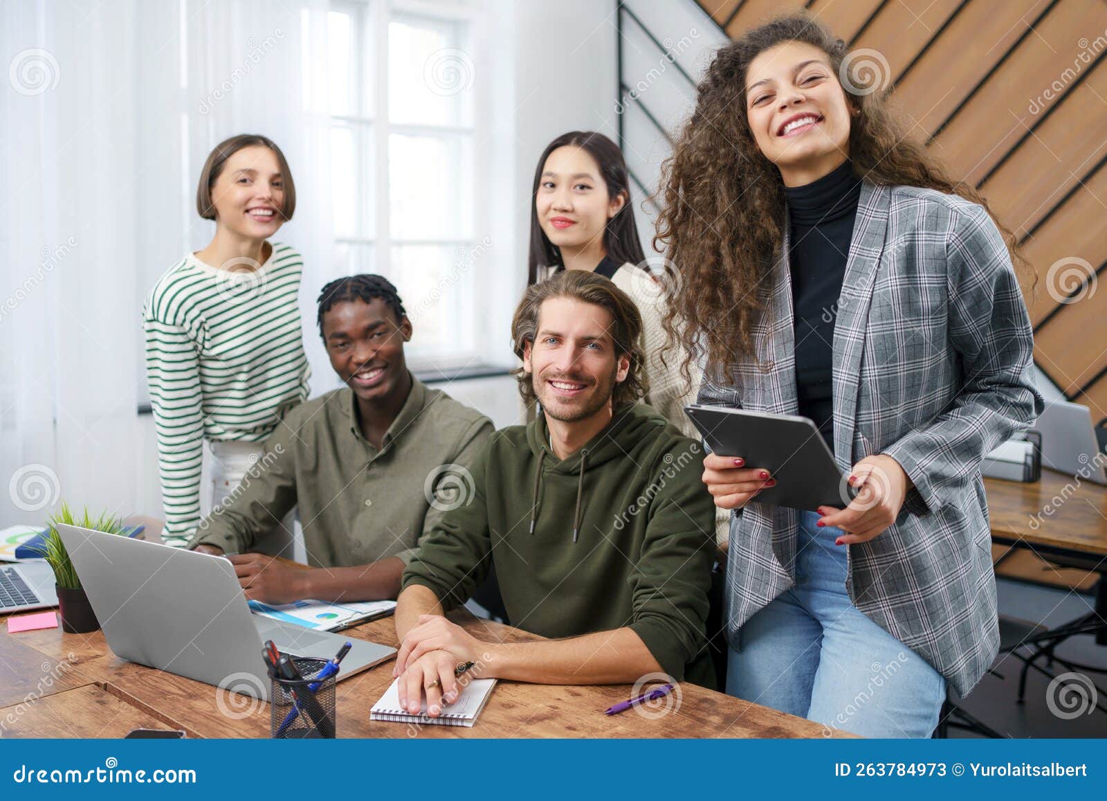 Portrait of a Multicultural Business Team in the Workplace . Stock ...