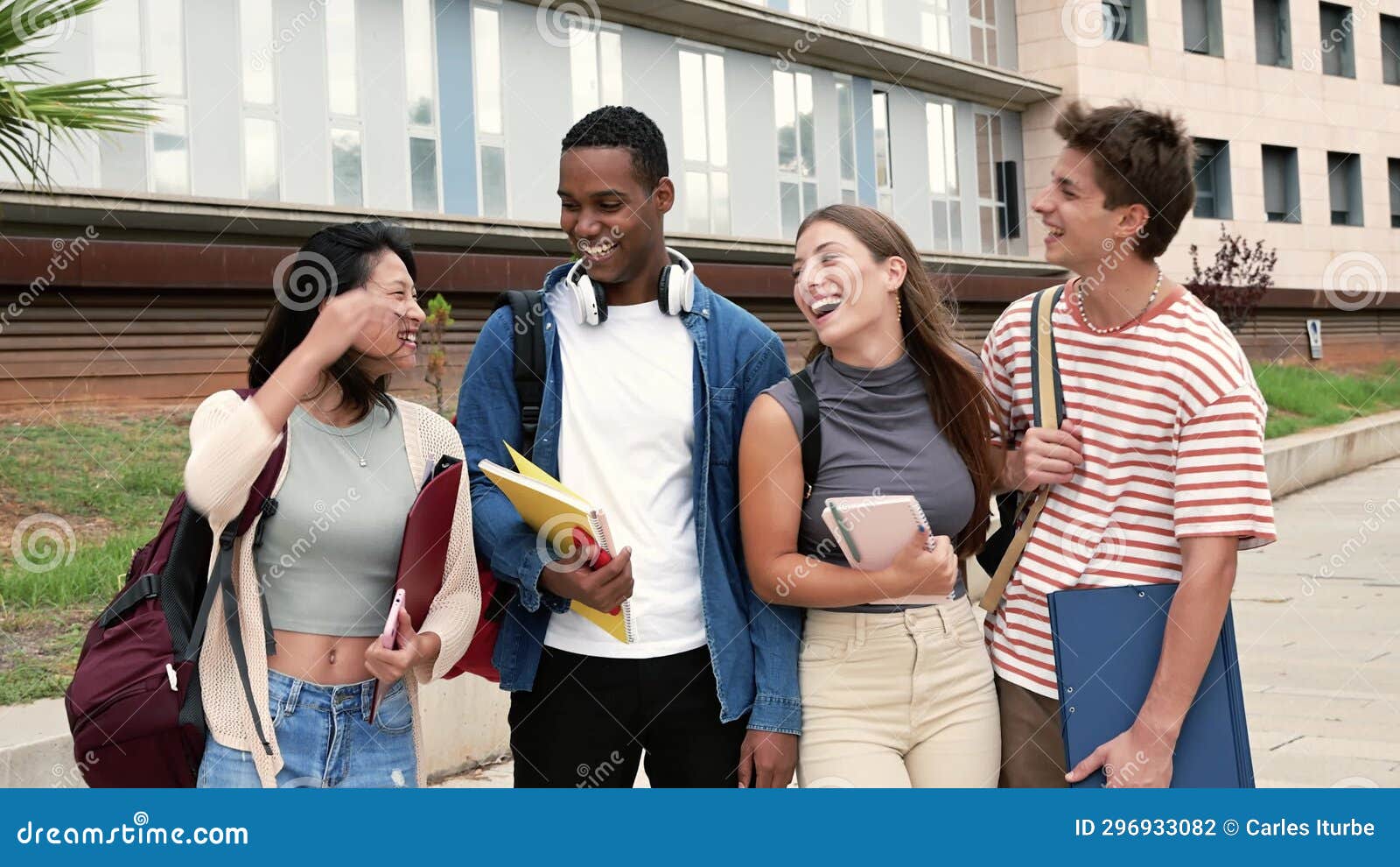 Portrait of Multicultural Group of Happy Students Looking at Camera ...