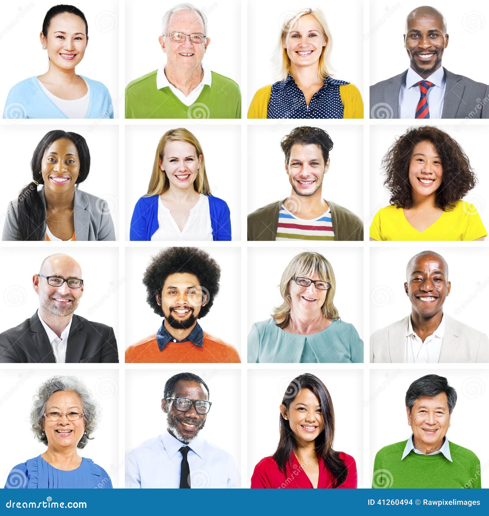 Portrait of Multiethnic Colorful Cheerful People Stock Photo - Image of ...