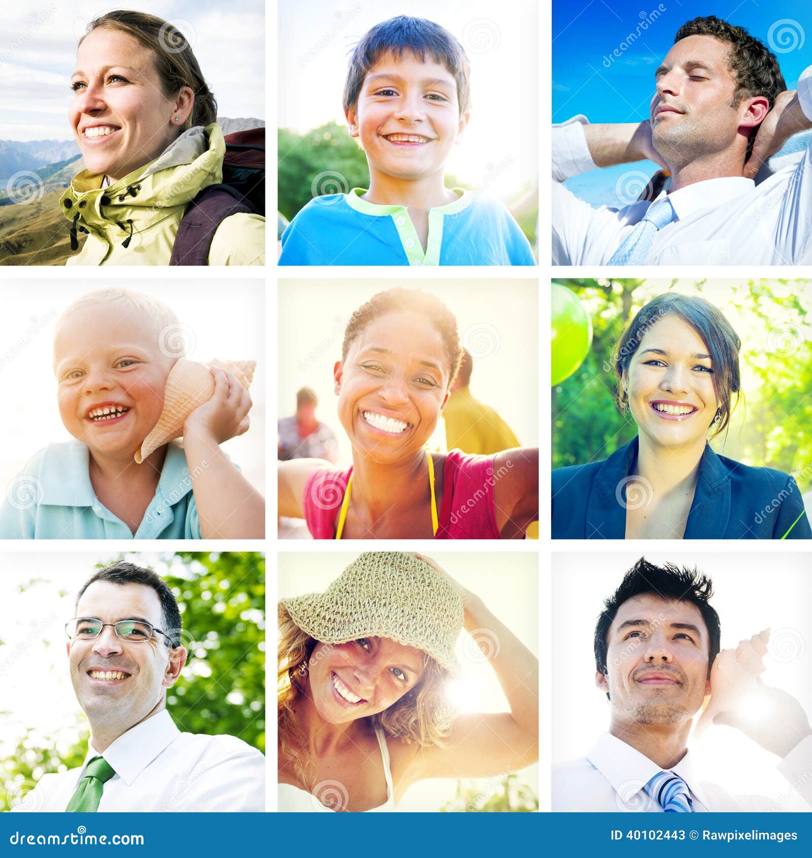 Portrait of Multiethnic Diverse Cheerful People Stock Image - Image of ...