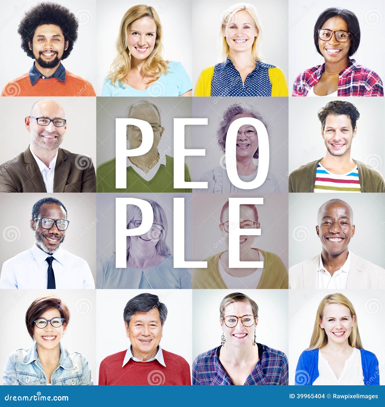 Portrait of Multiethnic Diverse Colorful People Stock Photo - Image of ...