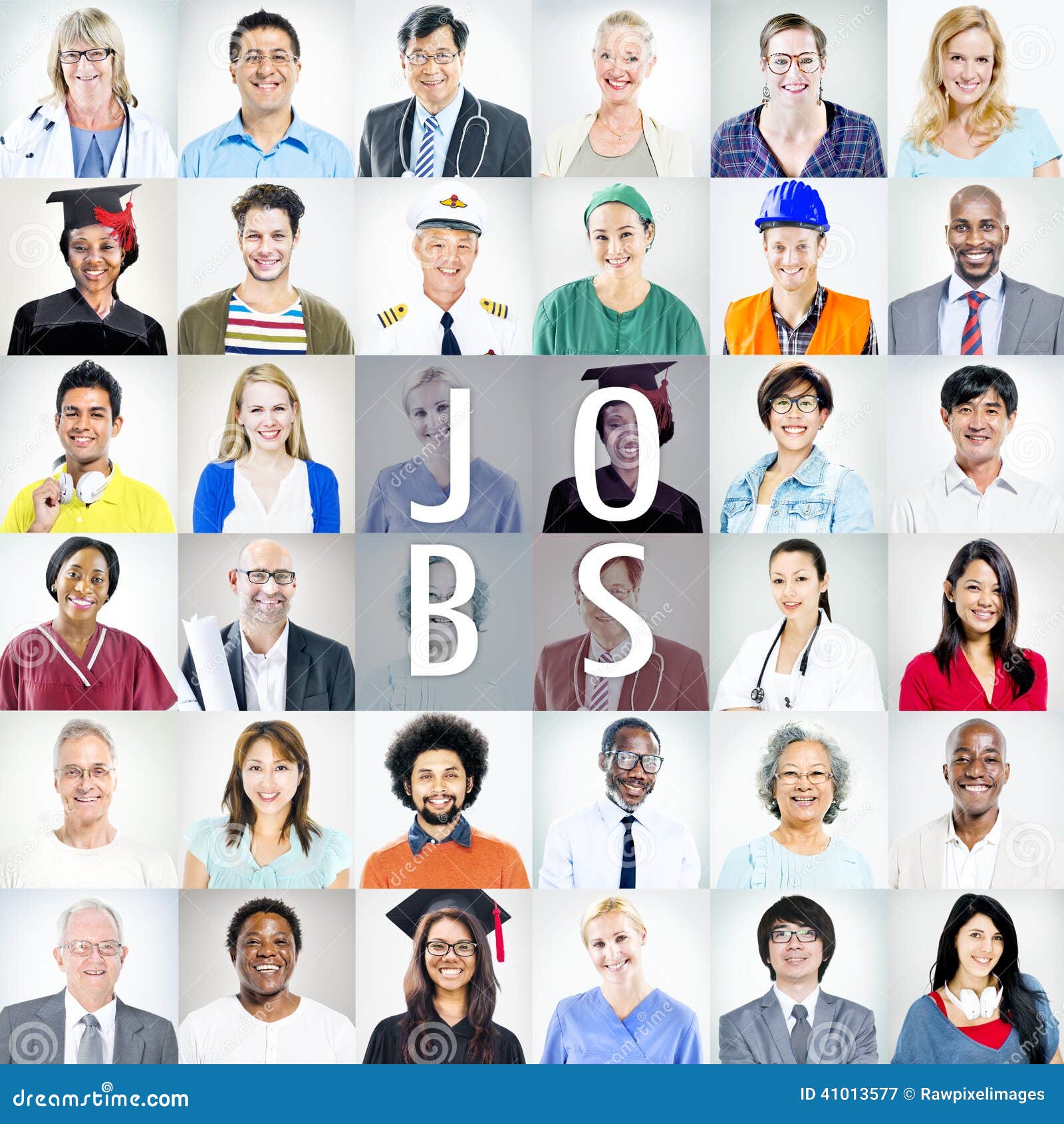 Portrait of Multiethnic Mixed Occupations People Stock Image - Image of ...