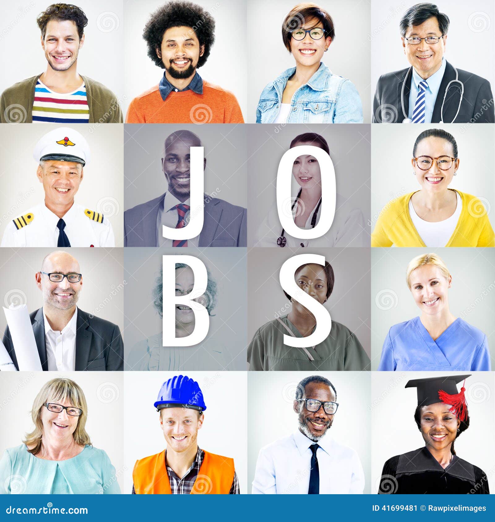 Portrait of Multiethnic Mixed Occupations People Stock Image - Image of ...