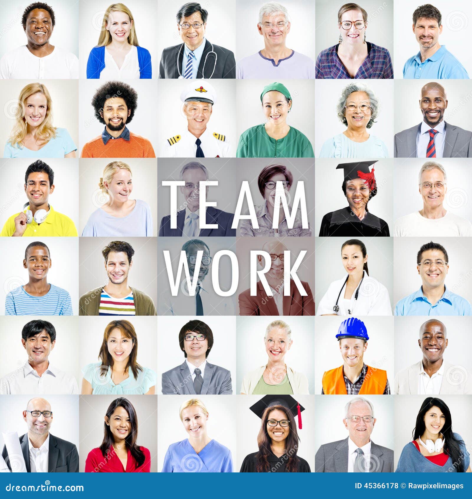 Portrait of Multiethnic Mixed Occupations People Stock Photo - Image of ...