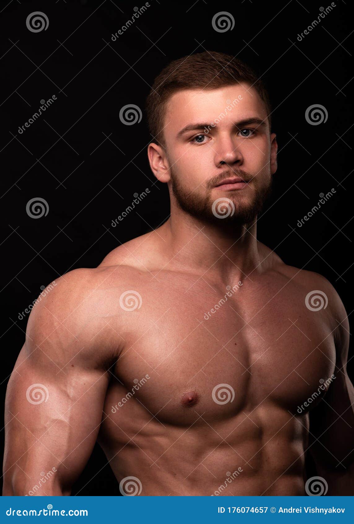 Portrait of bodybuilder stock image. Image of white - 176074657