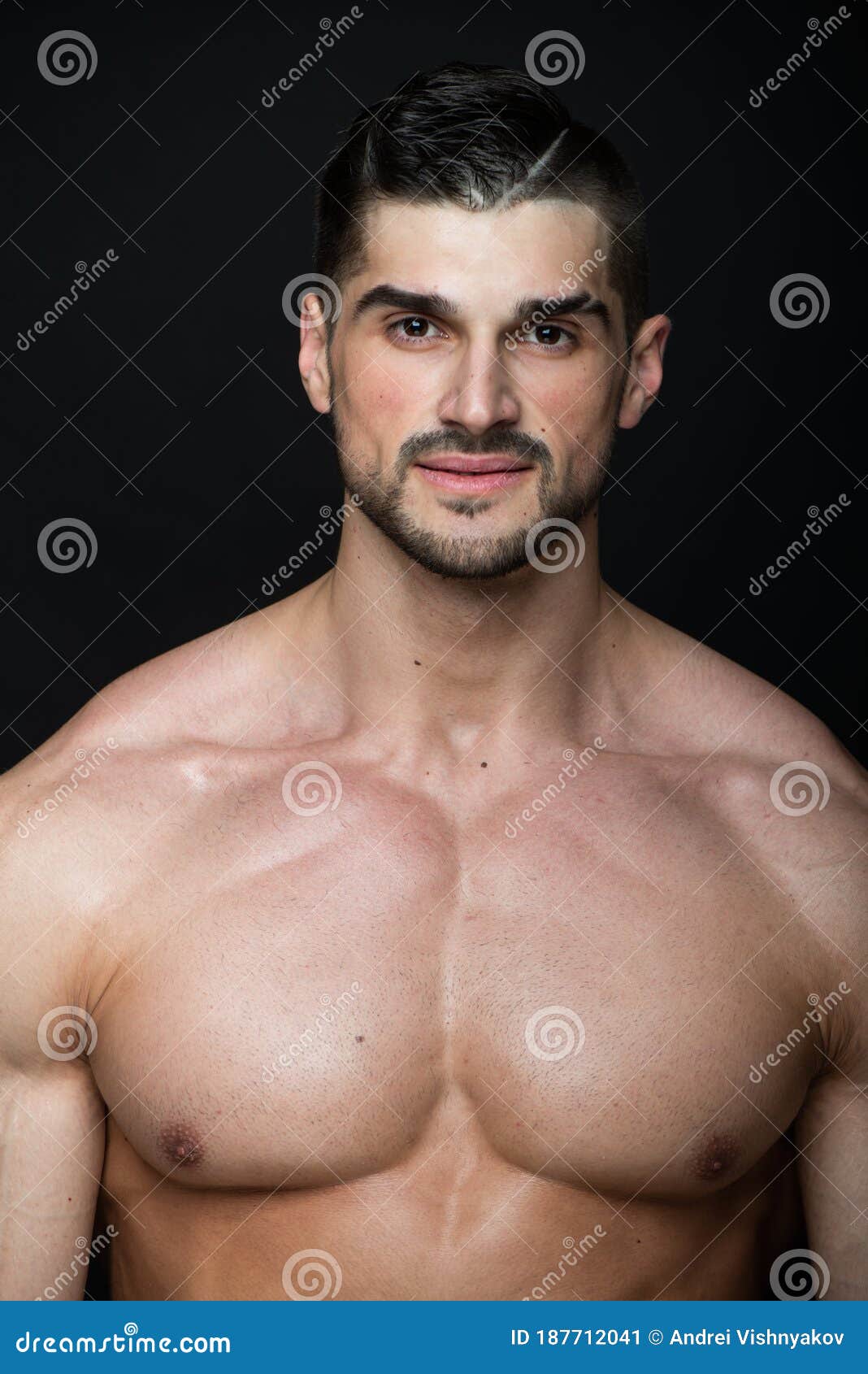 Portrait of bodybuilder stock image. Image of expression - 187712041