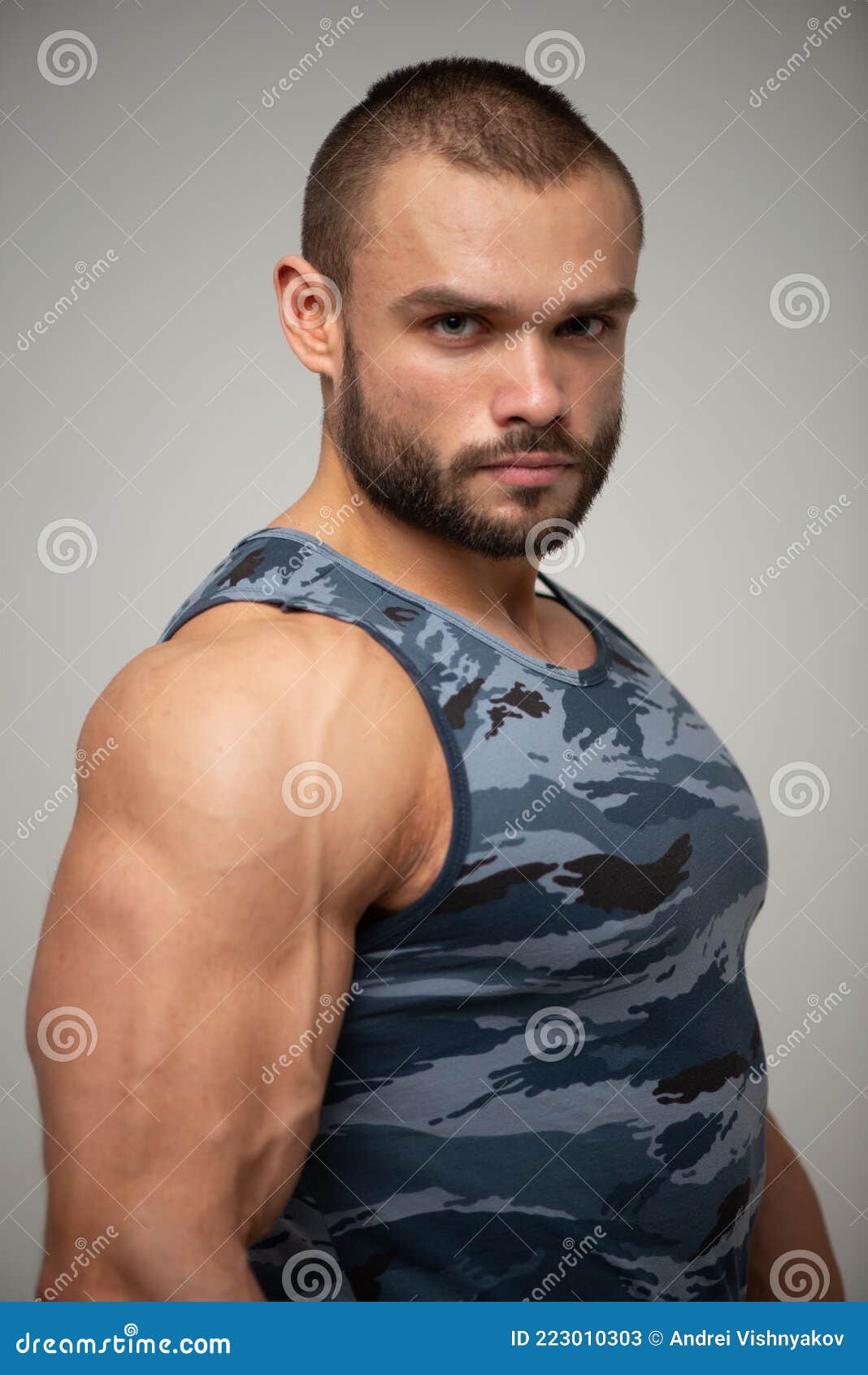 Portrait of bodybuilder stock image. Image of confident - 223010303