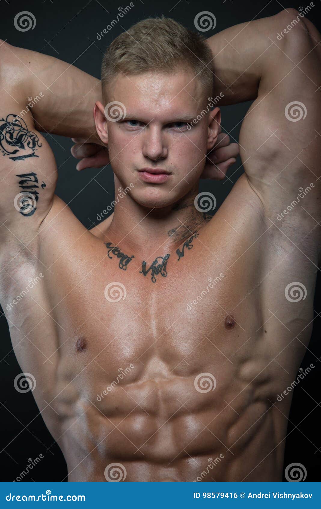 Portrait of bodybuilder stock photo. Image of face, white - 98579416