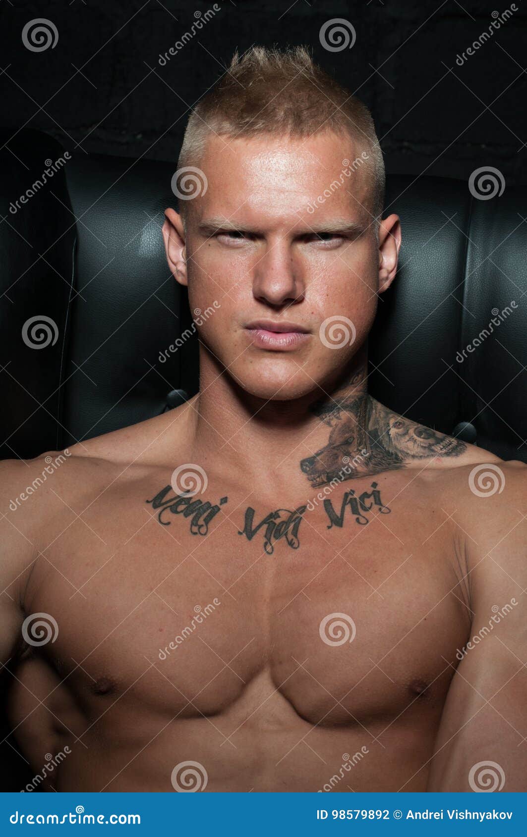 Portrait of bodybuilder stock photo. Image of closeup - 98579892