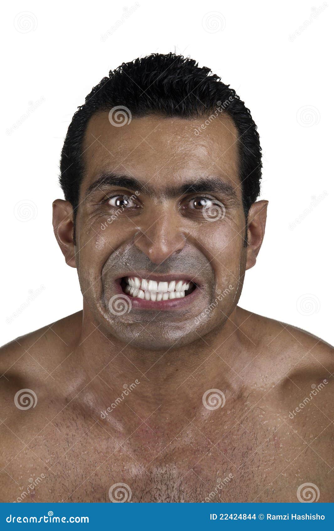 Portrait of a Muscular Man Screaming Stock Photo - Image of frustrated ...
