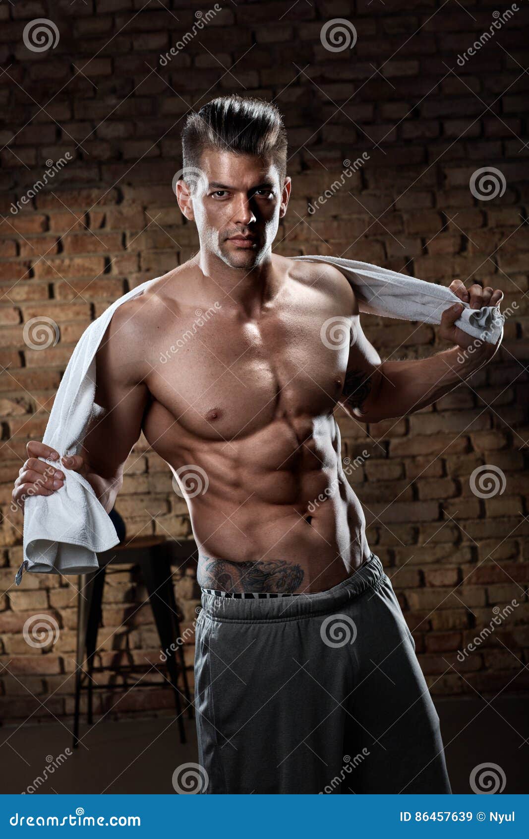 Portrait of Muscular Man after Workout Stock Image - Image of lifestyle ...
