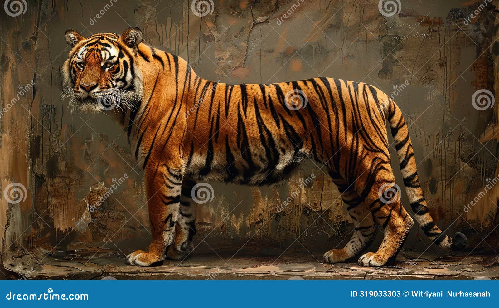 Portrait of Muscular Tiger Standing in Proud Pose. Generative Ai Stock ...