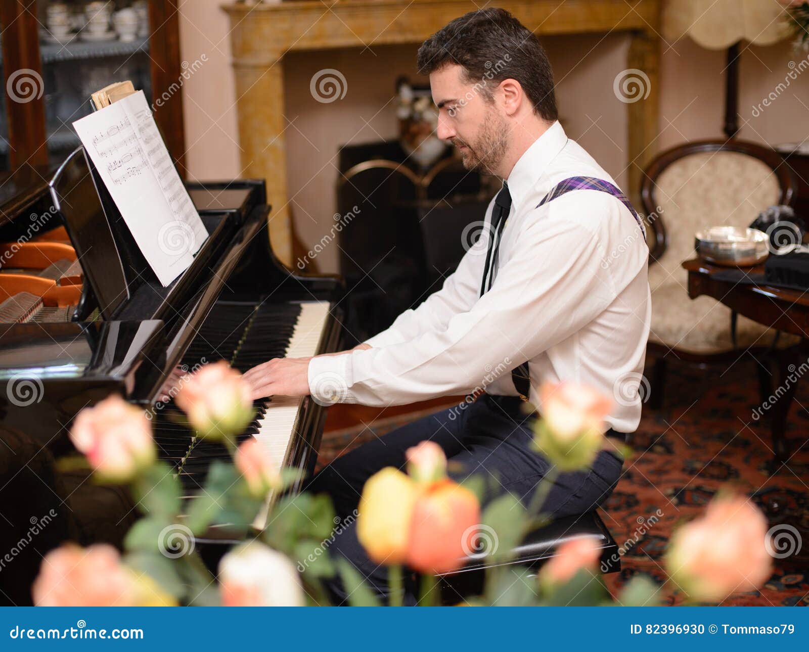 Portrait of Music Performer Playing Stock Photo - Image of lesson ...