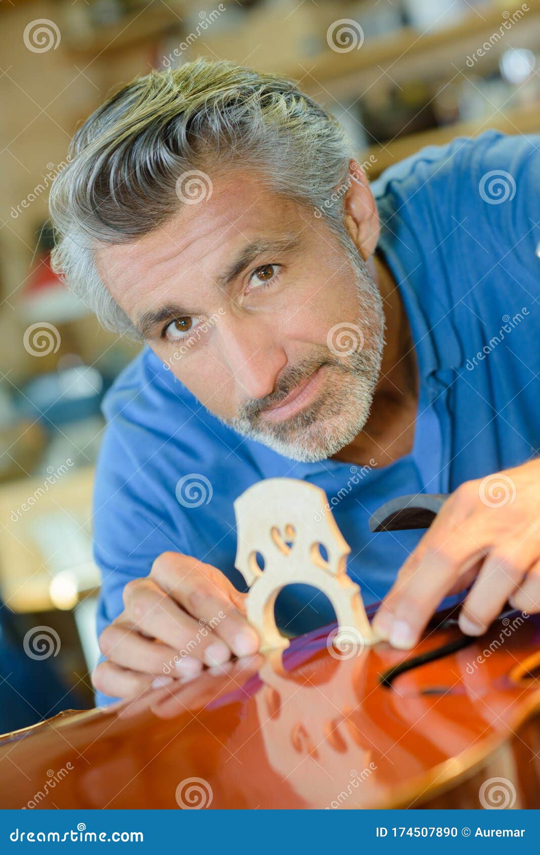 Portrait Musical Instrument Maker Stock Photo - Image of carver ...