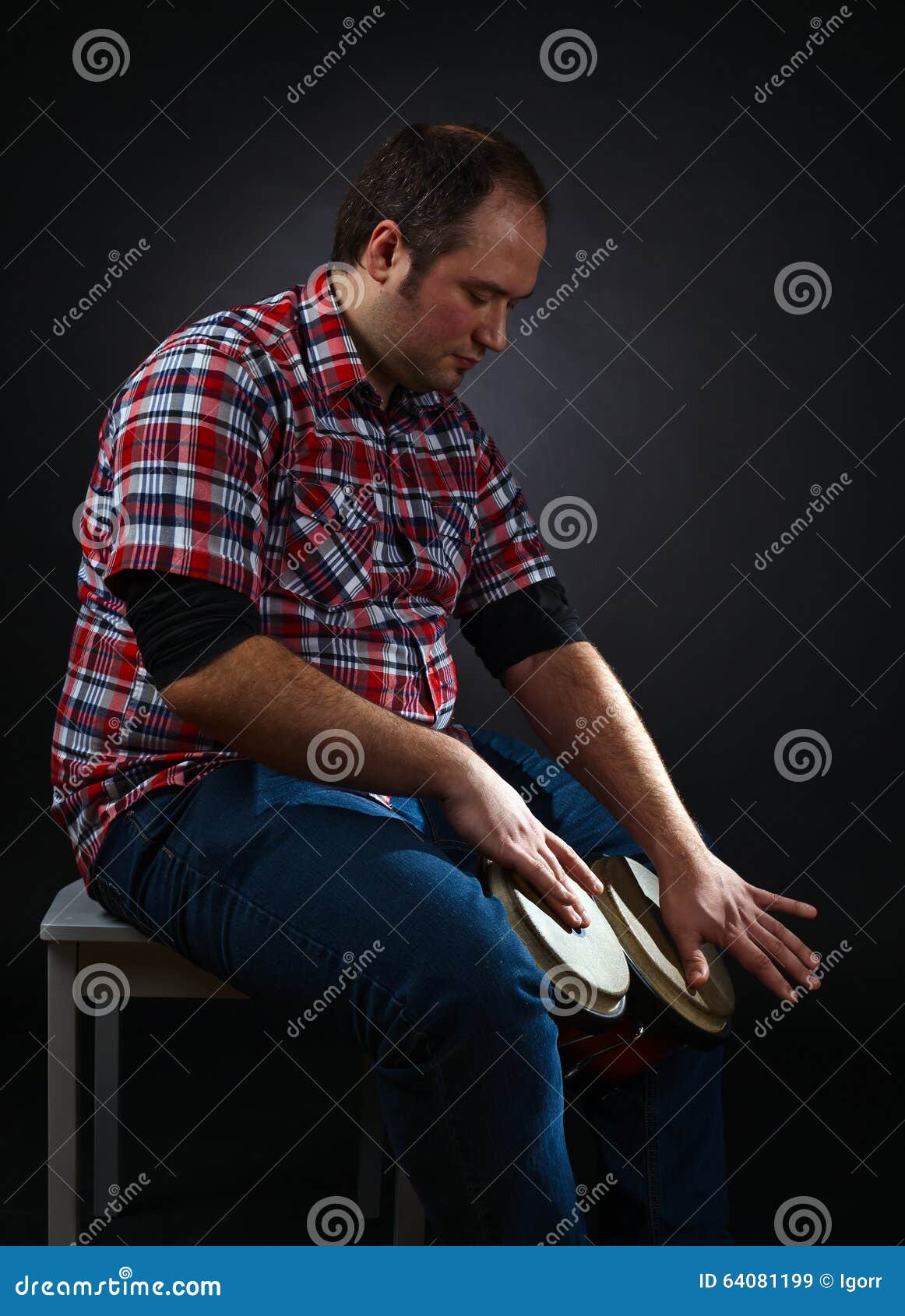 Portrait of Musician with Bongo Stock Image - Image of entertainment ...