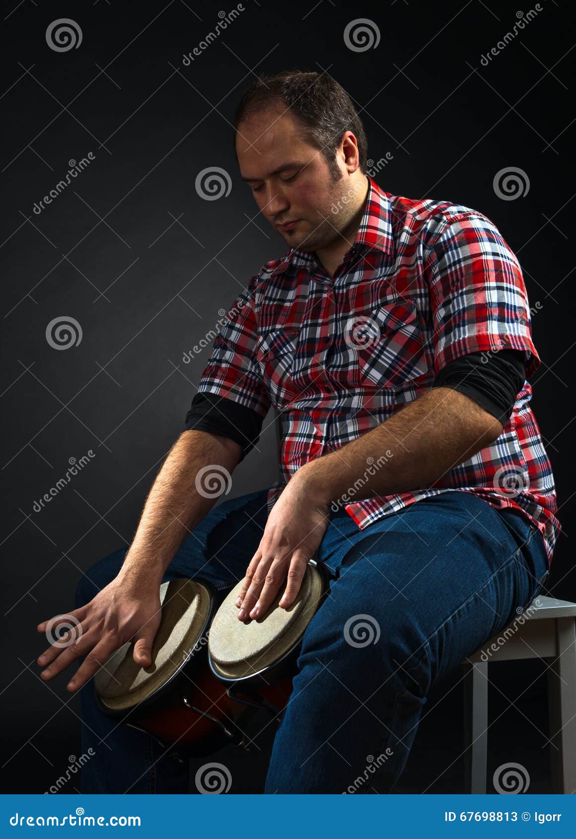 Portrait of Musician with Bongo Stock Image - Image of play, instrument ...