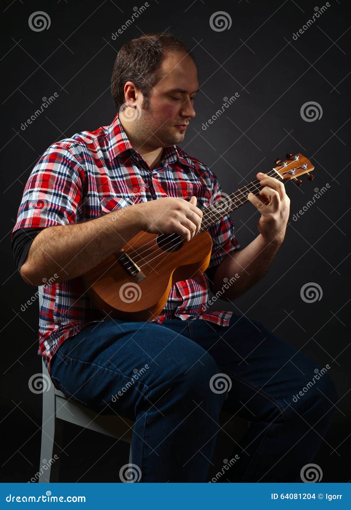 Portrait of Musician with Ukulele Stock Photo - Image of player, people ...