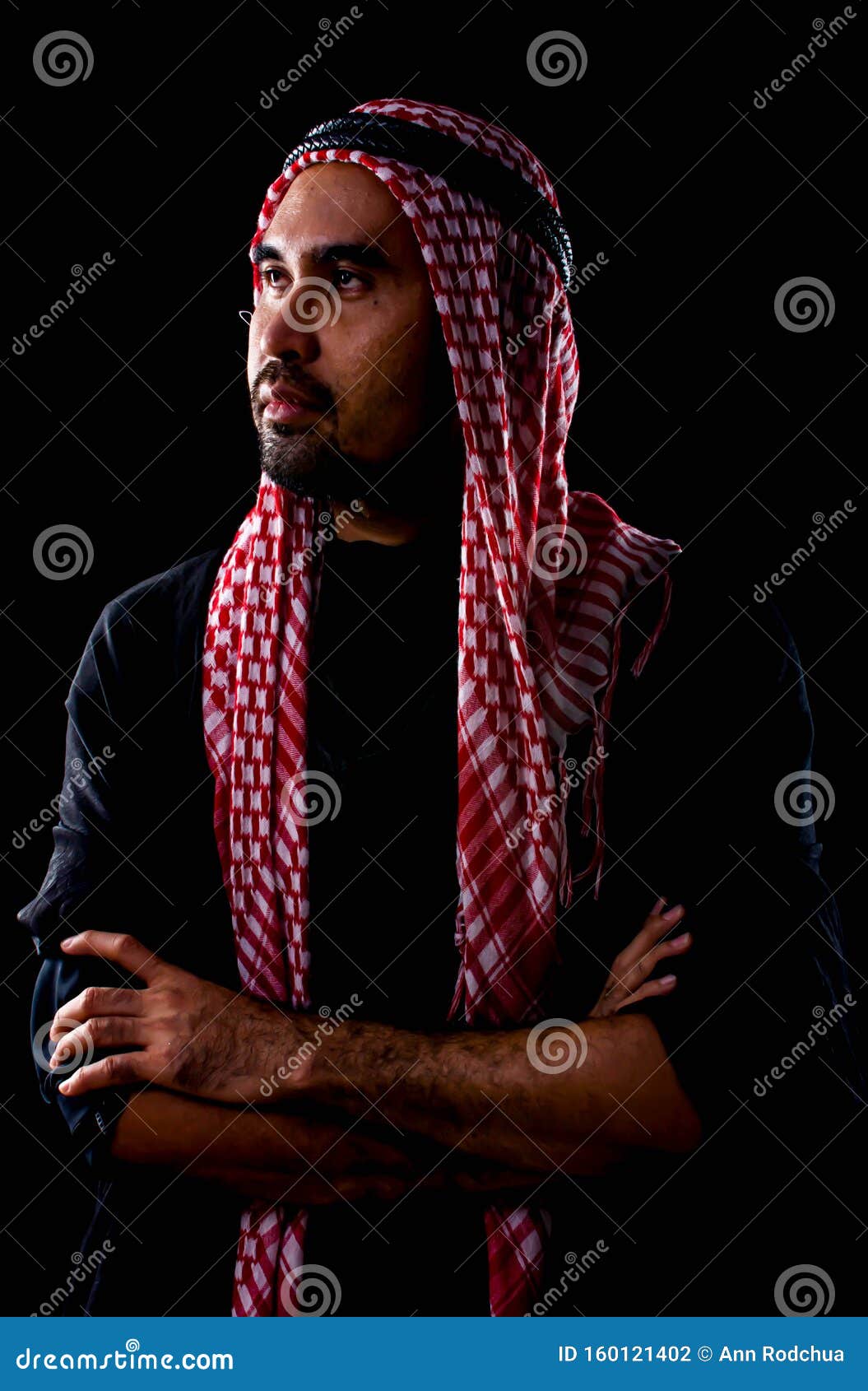 Muslim Handsome Man is Posing on Black Background Stock Photo - Image ...