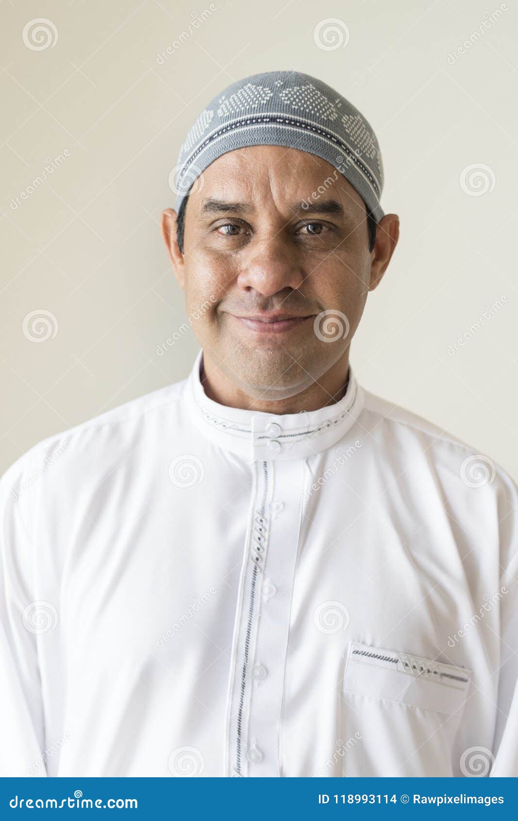 Portrait of a Muslim man stock photo. Image of expression - 118993114