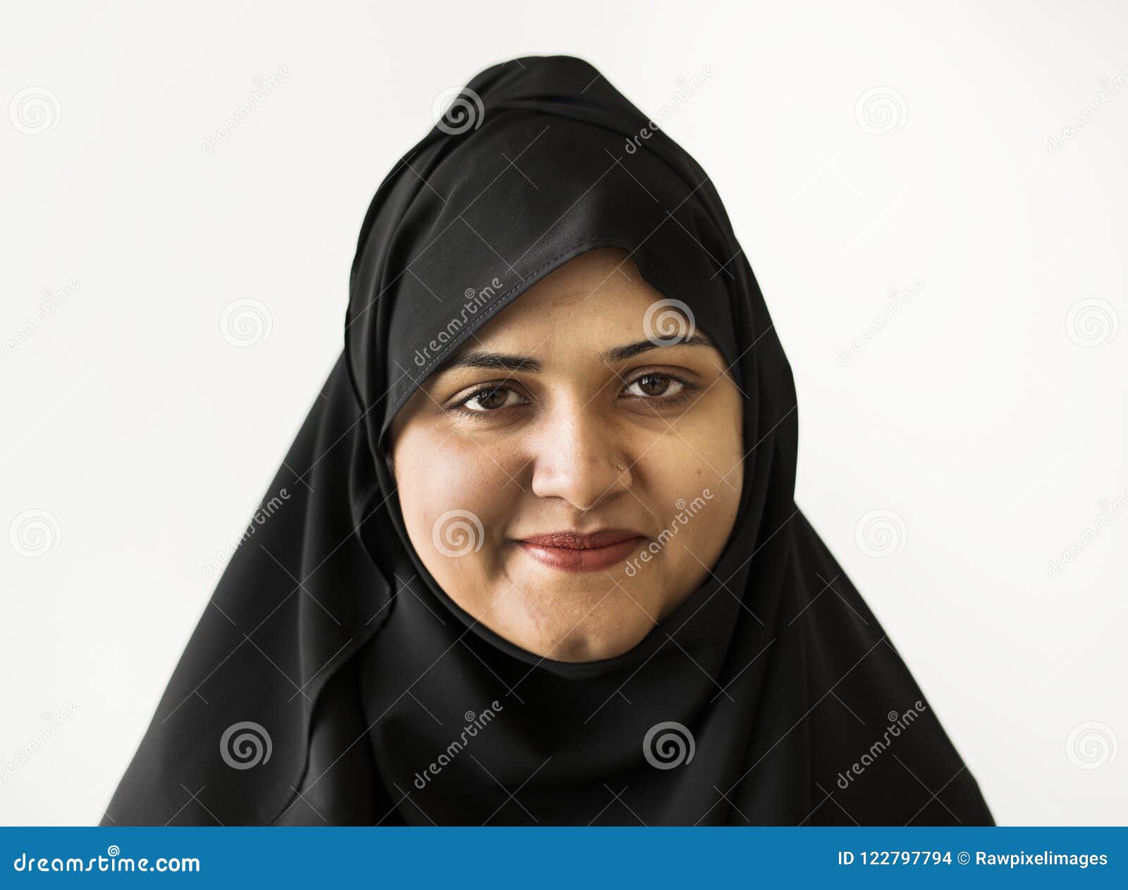 Portrait of a Muslim woman stock photo. Image of black - 122797794