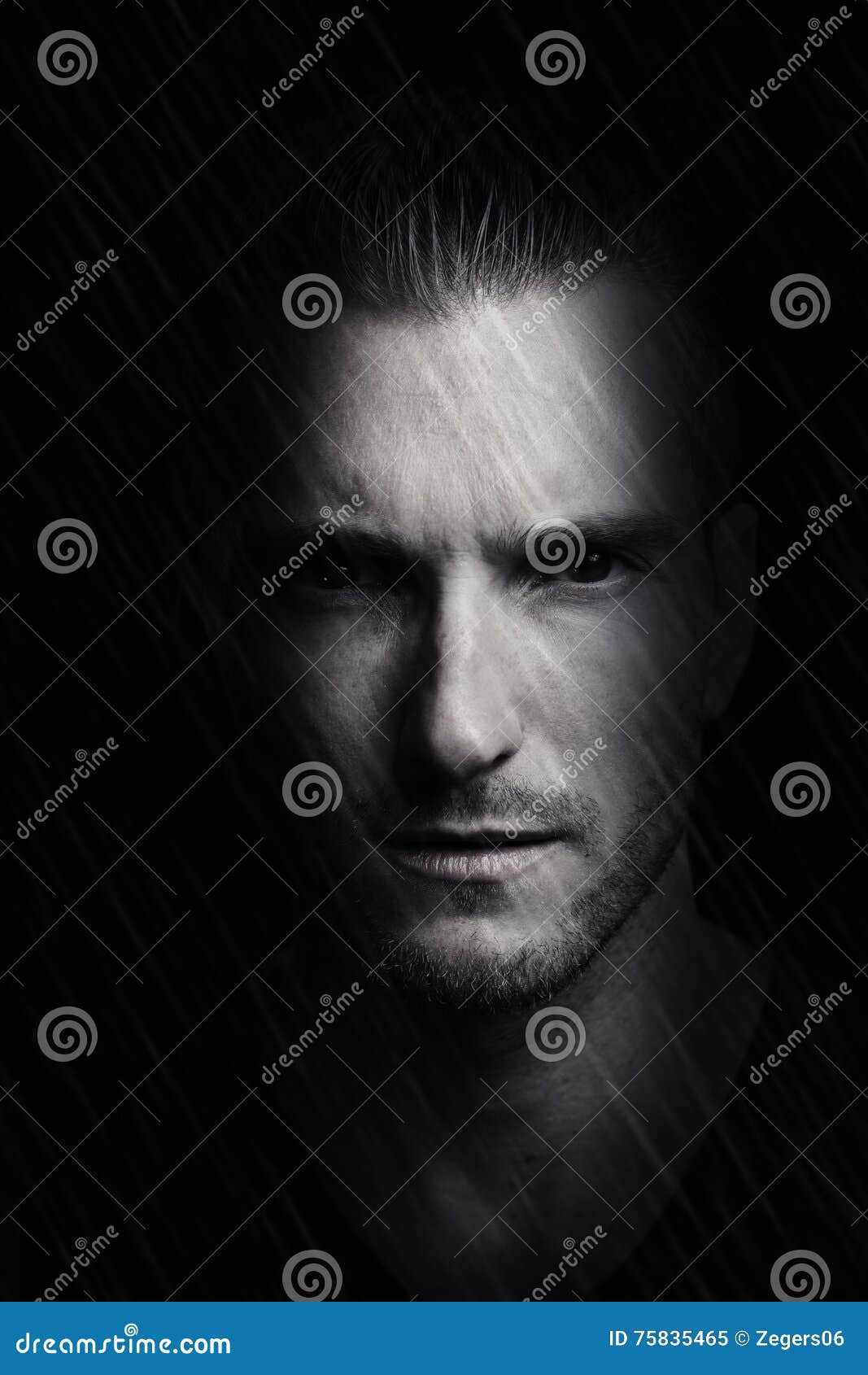 Portrait of a Mysterious Man Stock Image - Image of mysterious, face ...