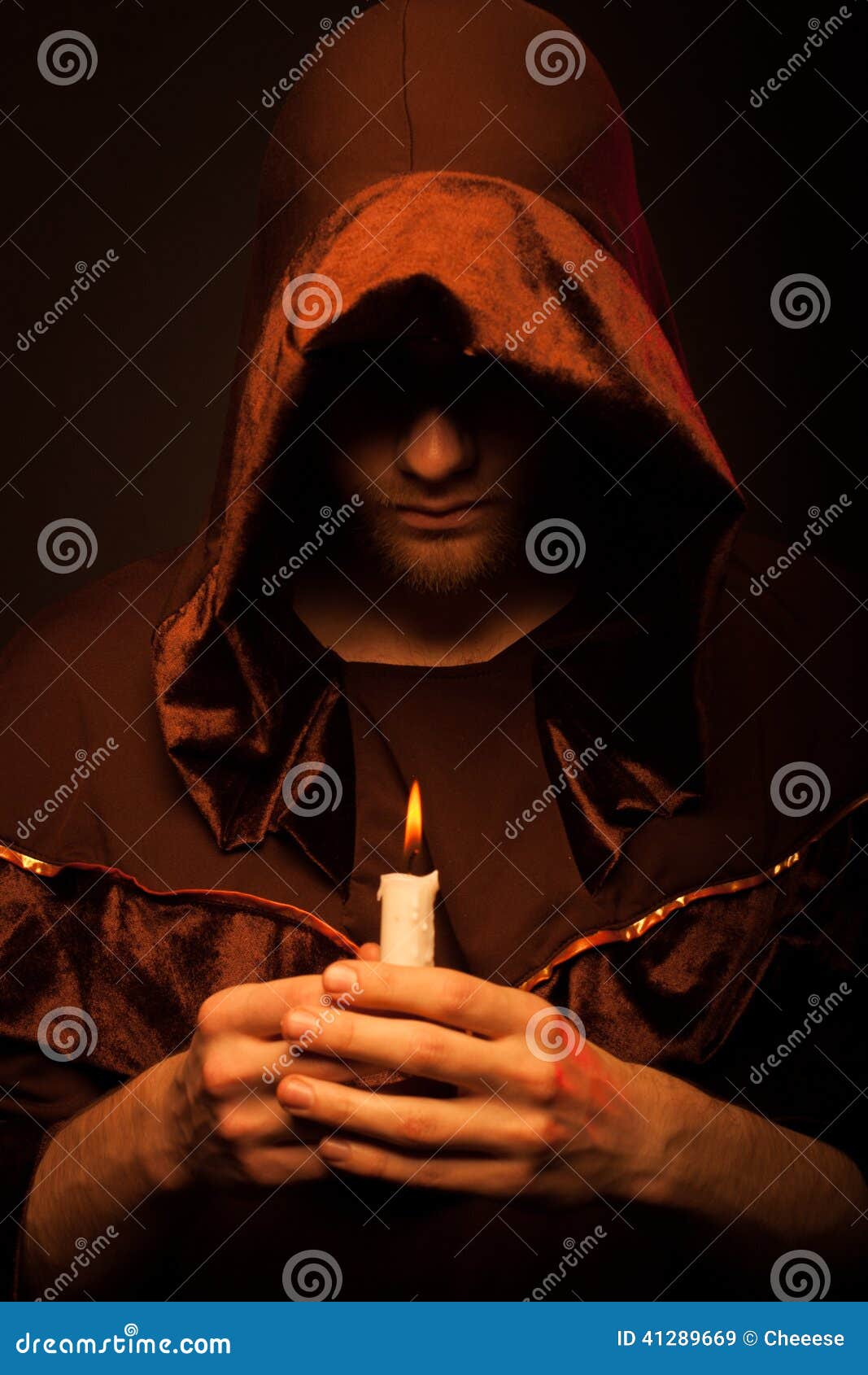 Portrait of Mystery Unrecognizable Monk Stock Image - Image of priest ...