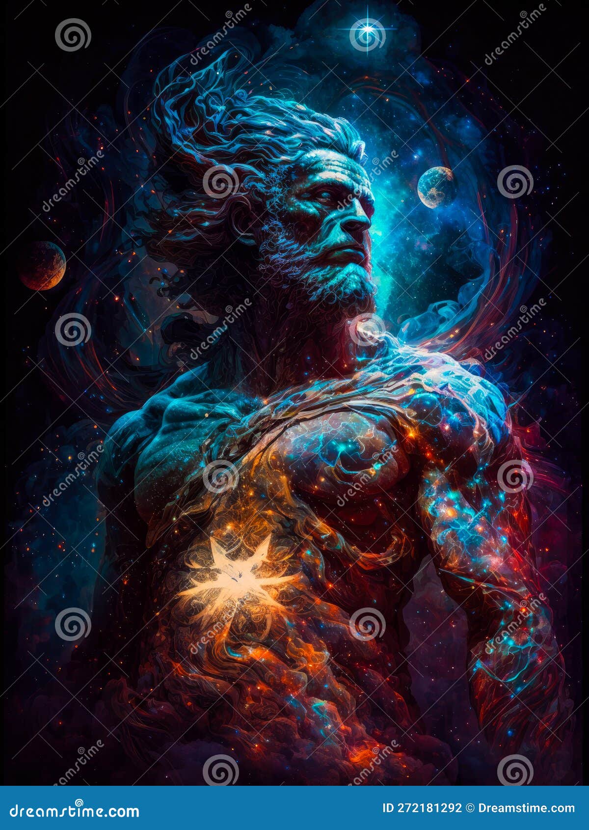 Portrait of a Mystical God. AI Generated Stock Illustration ...