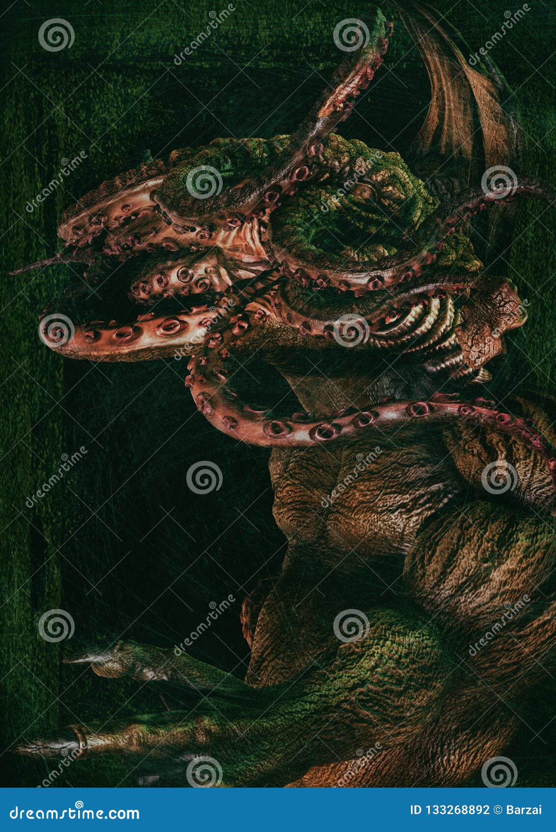 Portrait of the Mythical Octopus Monster-god Cthulhu. Stock ...