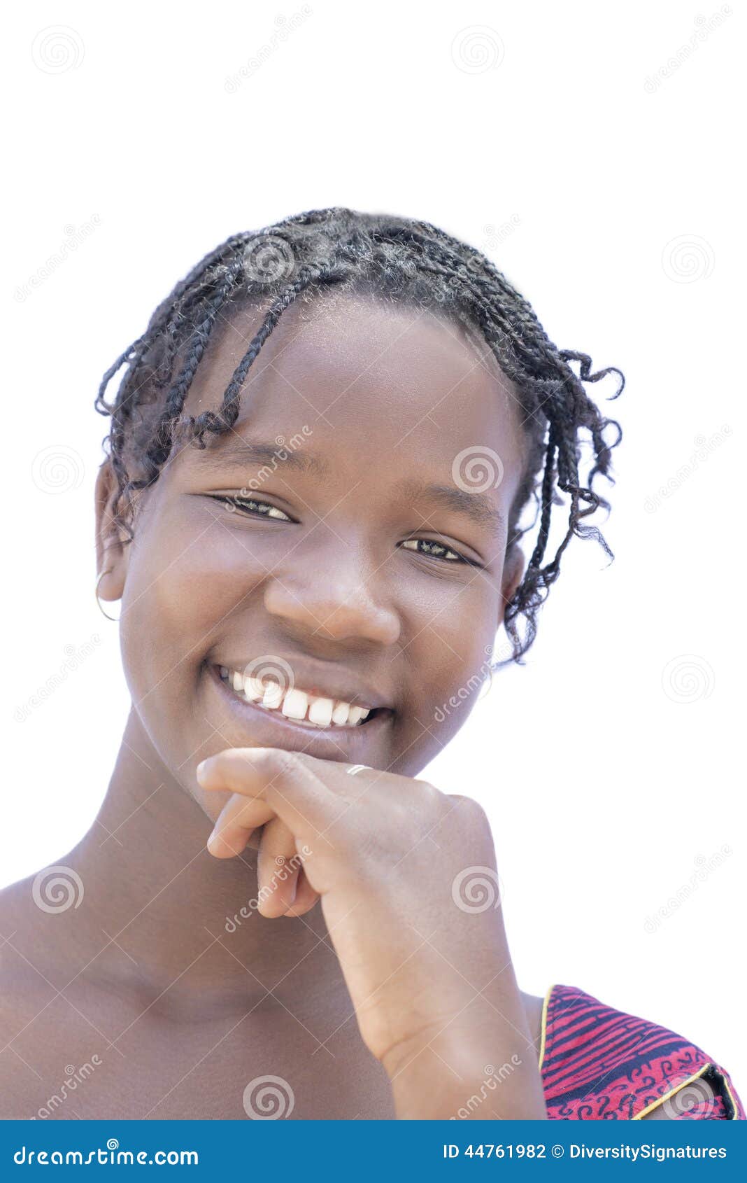 Portrait of a Natural Afro Beauty, Isolated, No Make-up Stock Photo ...