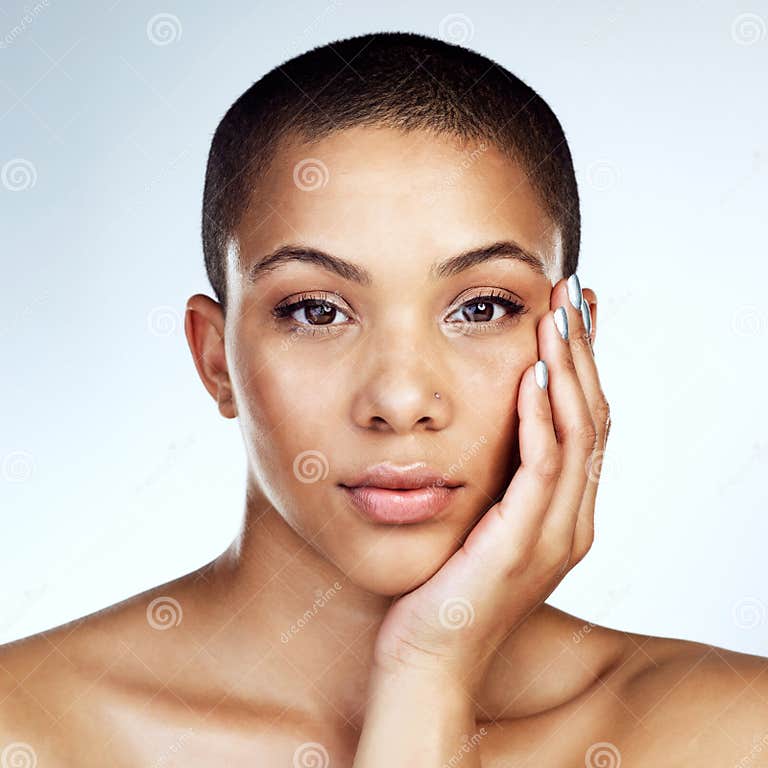 Portrait Natural Beauty And Woman With Cosmetics Shine And