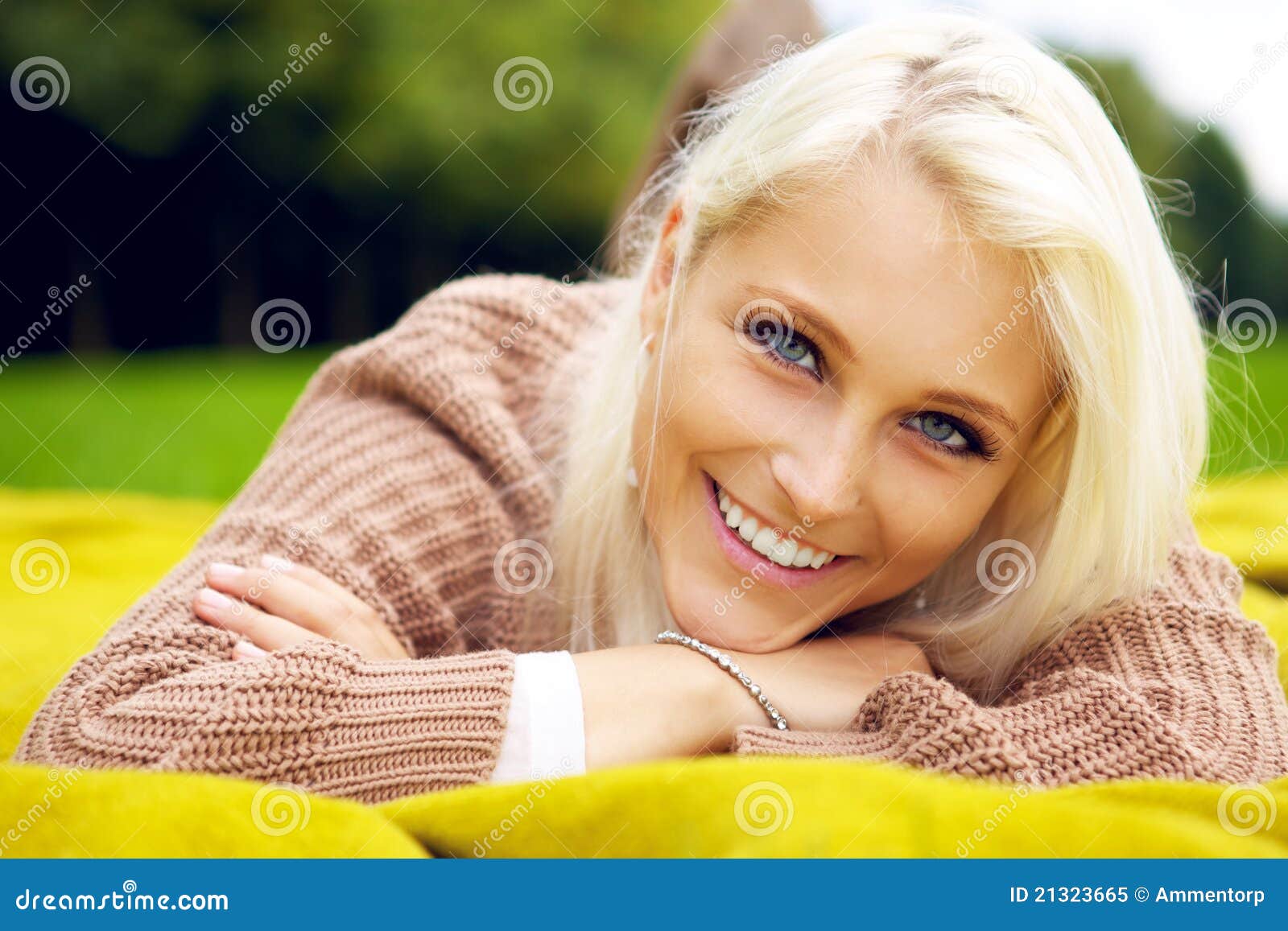 Portrait of Natural Smiling Woman Stock Image - Image of relaxation ...