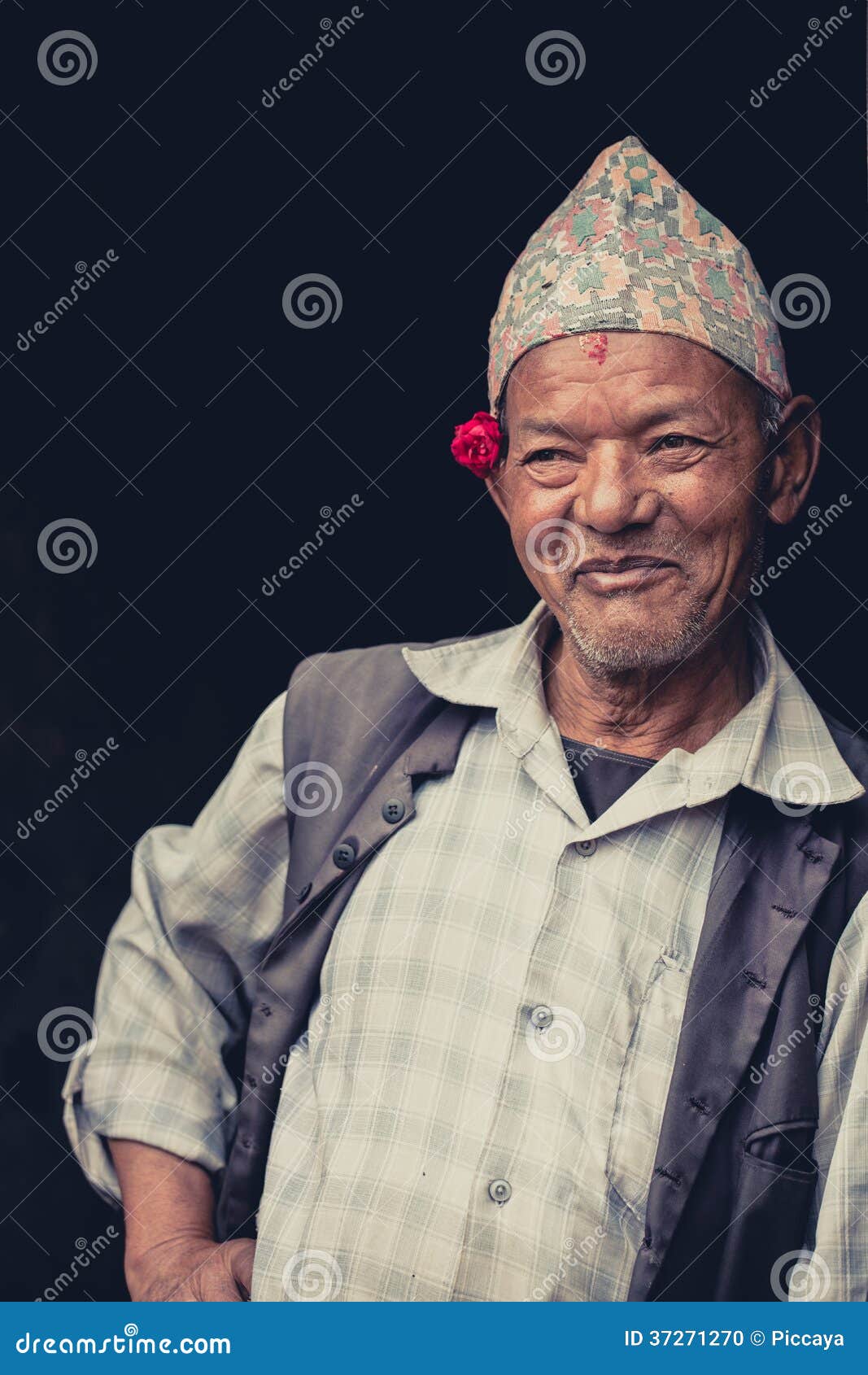 Portrait of a Nepalese man editorial image. Image of beard - 37271270