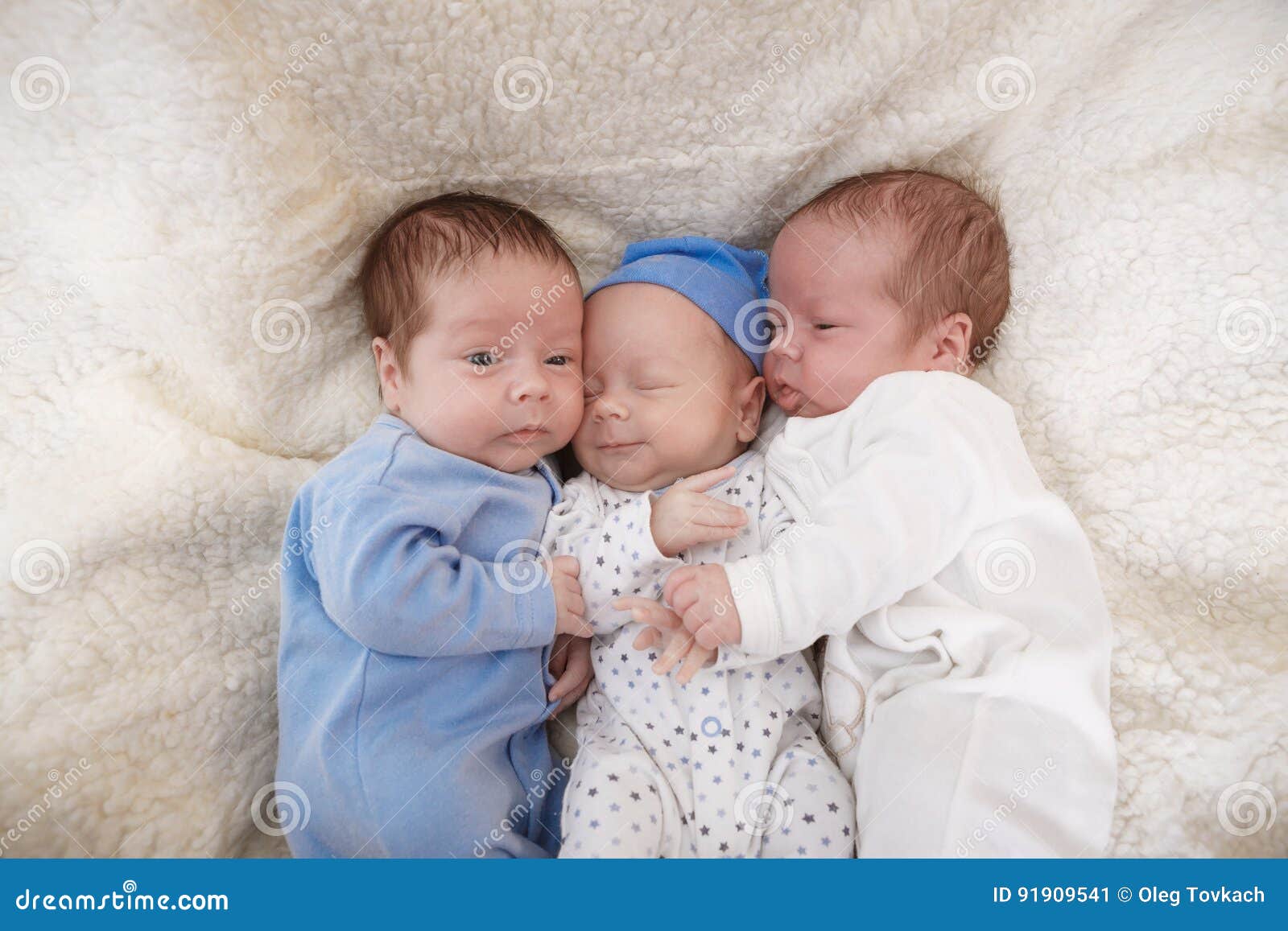 Triplets, Brother And Sisters. Laughing And Screaming Loud Have Fun In ...