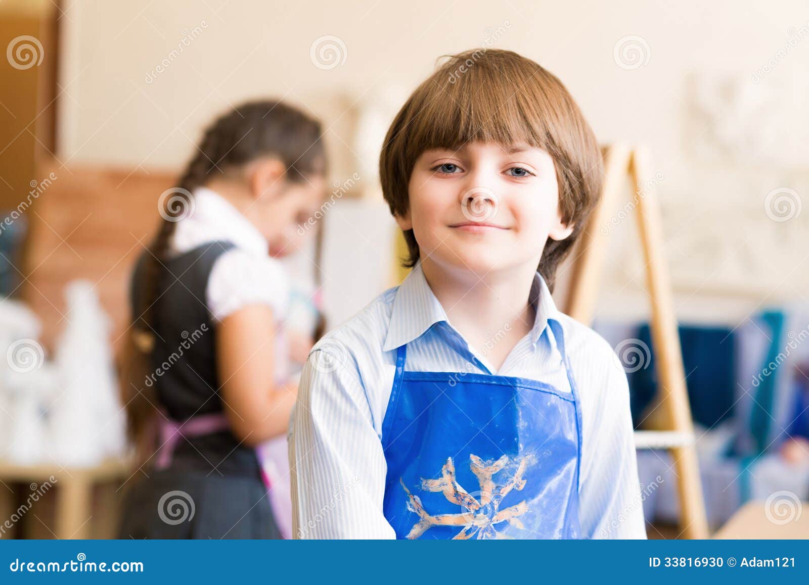 Portrait of a nice boy stock photo. Image of brush, childhood - 33816930