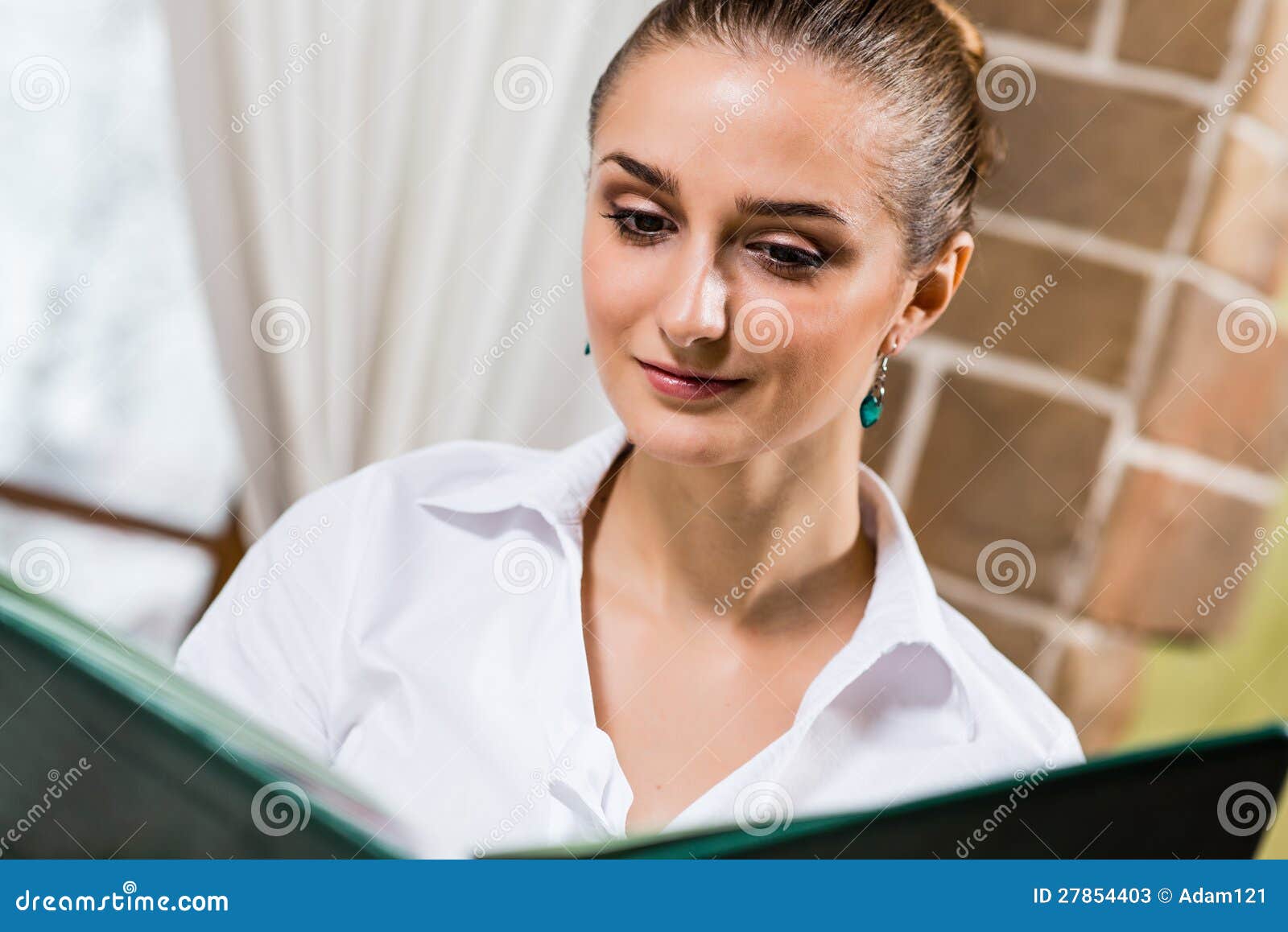 Portrait of a Nice Lady at the Restaurant Stock Image - Image of ...