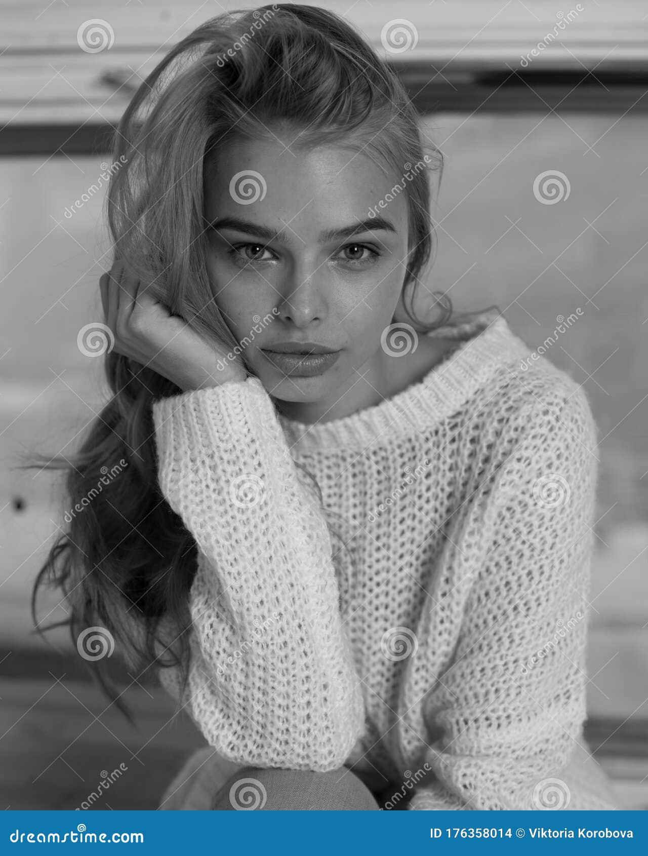 Portrait of a Nice Looking Woman Stock Photo - Image of hairdo, model ...