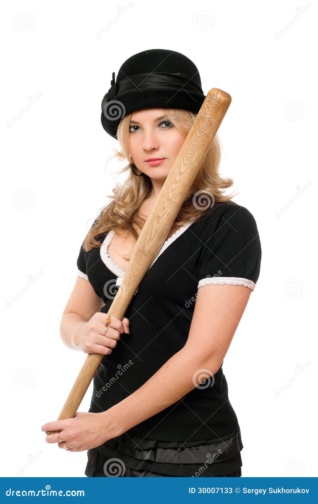 Portrait of Nice Young Lady with a Bat Stock Image - Image of model ...