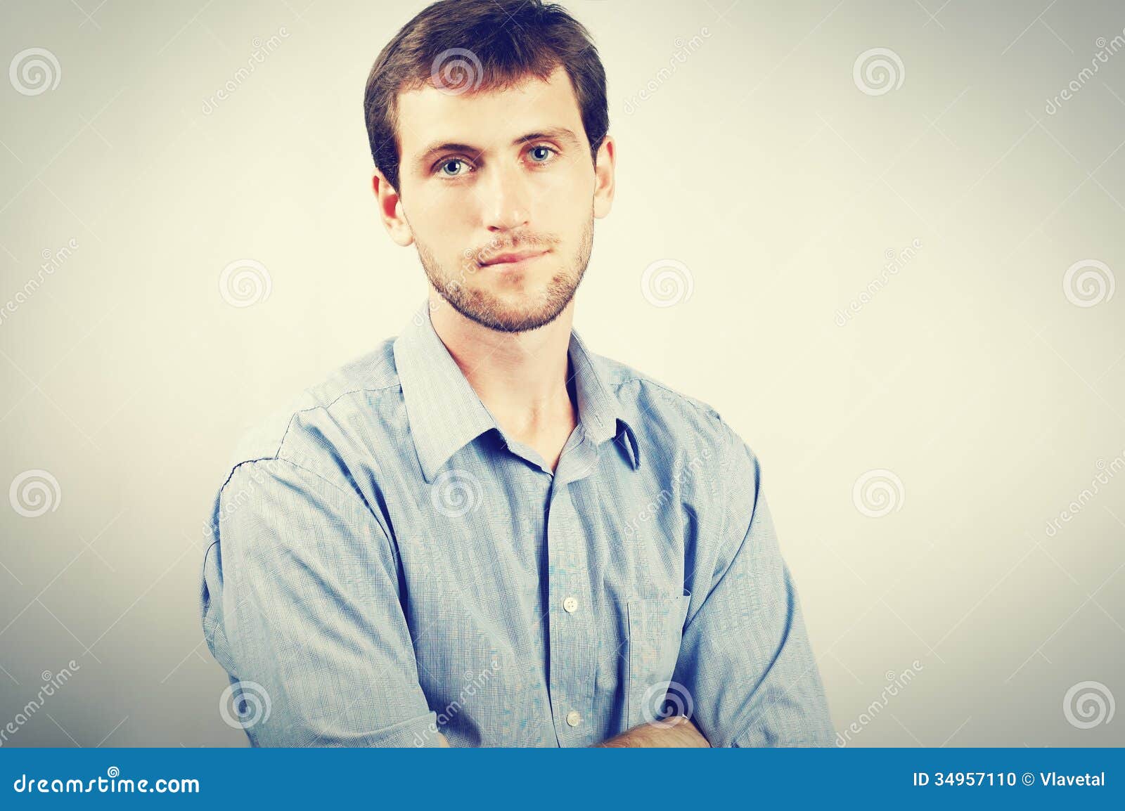 Portrait of Nice Young Men in Shirt Stock Photo - Image of cheerful ...