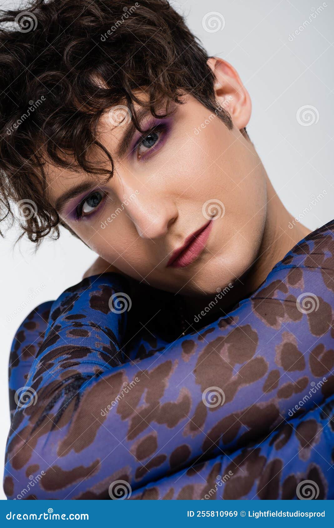 Portrait of Nonbinary Model with Trendy Stock Image - Image of gender ...