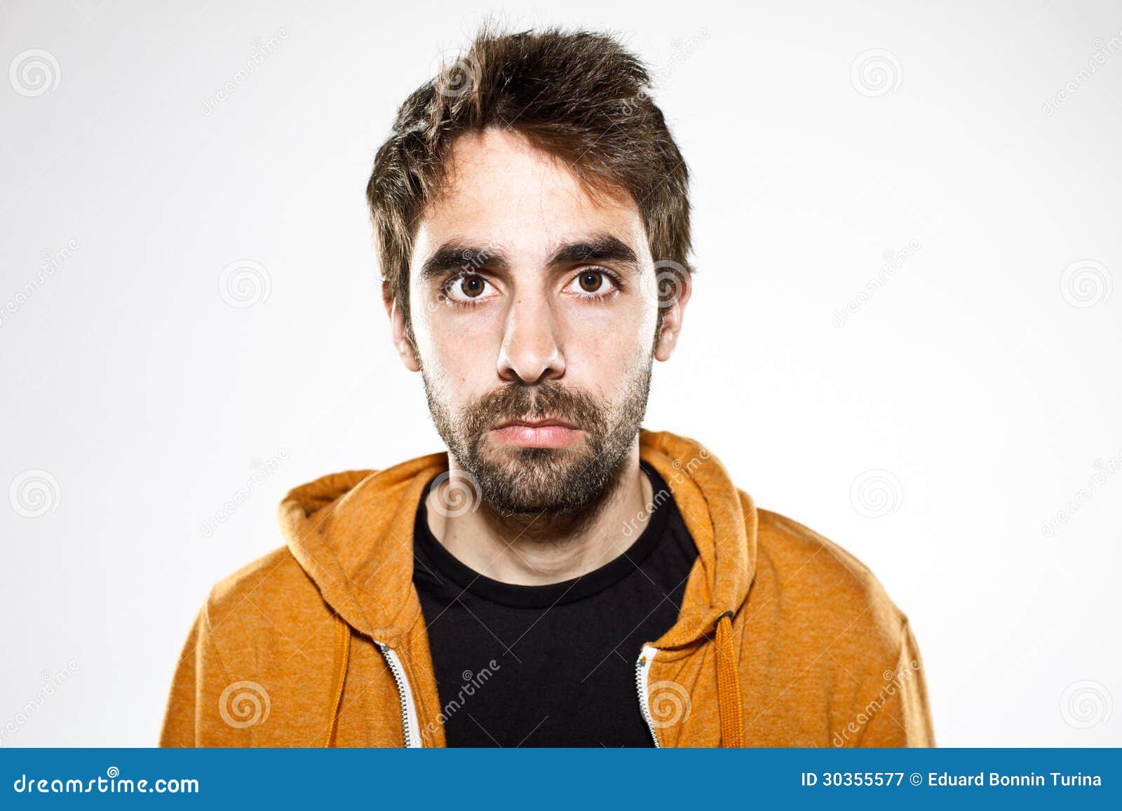 Portrait Of A Normal Boy On White Stock Image - Image: 30355577