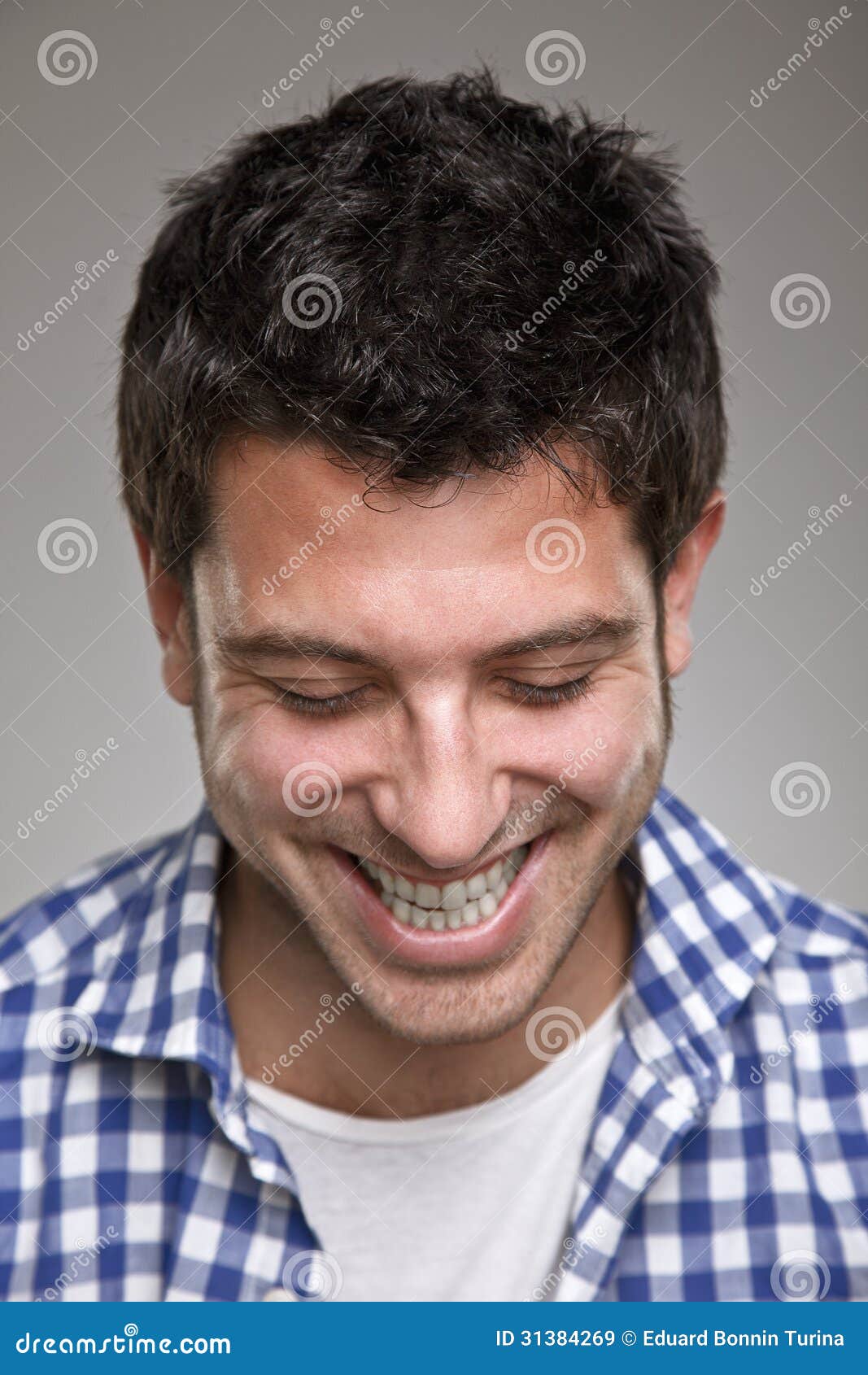 Portrait of a Normal Young Man on a Grey Background Stock Image - Image ...